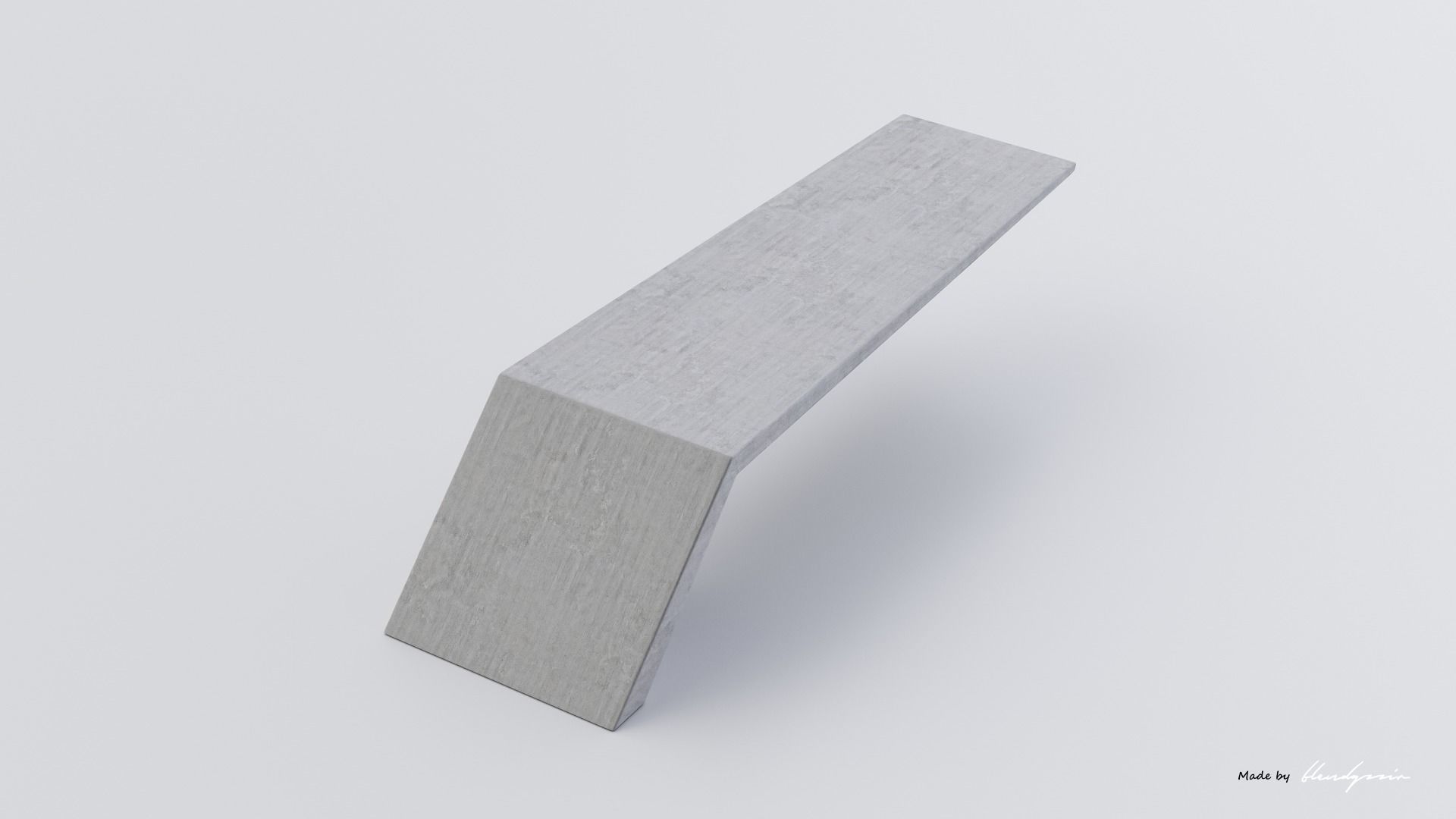 PARK MODERN BENCH WING WOOD AND CONCRETE 3D model | CGTrader