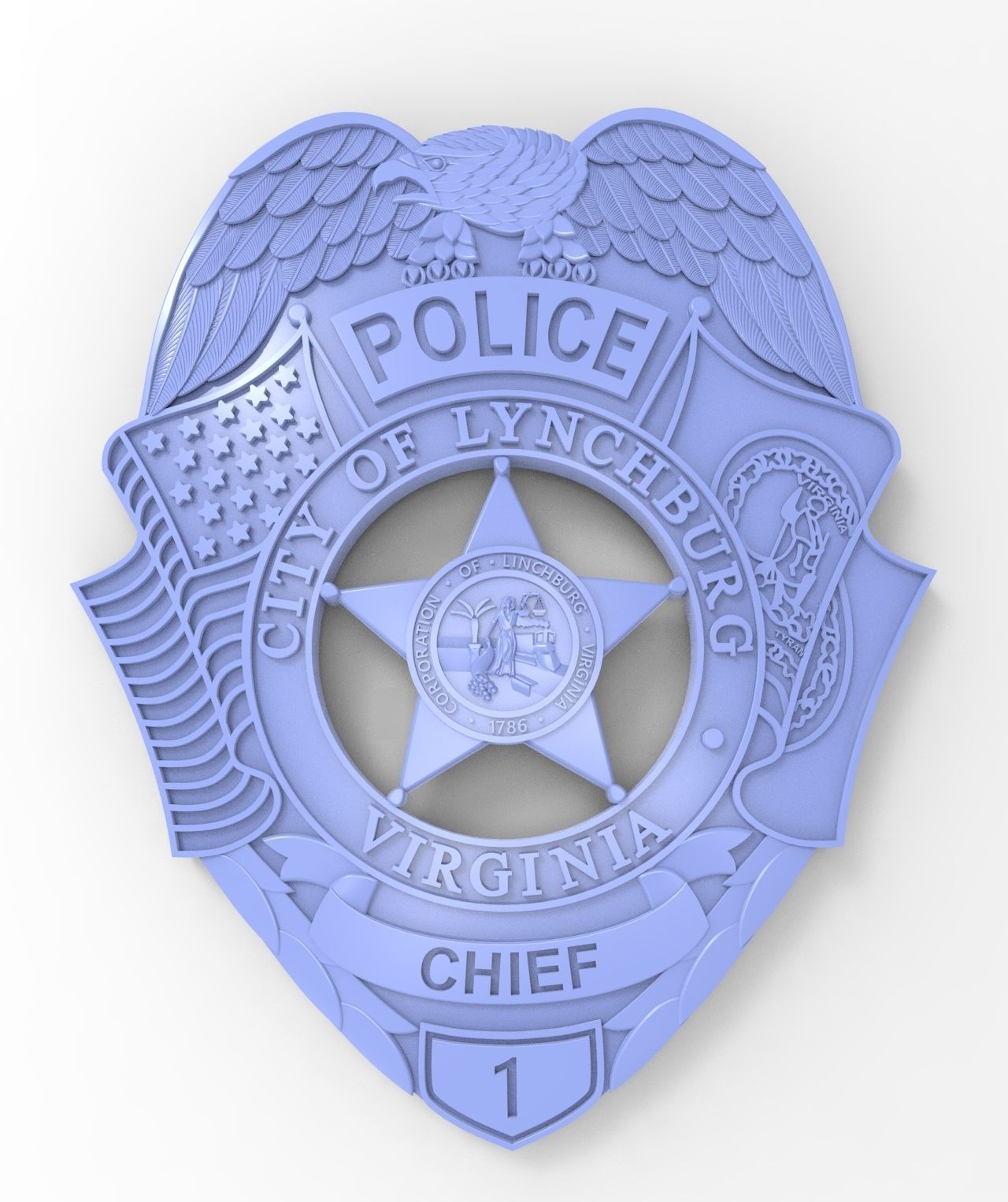 police badge 3D model 3D printable | CGTrader