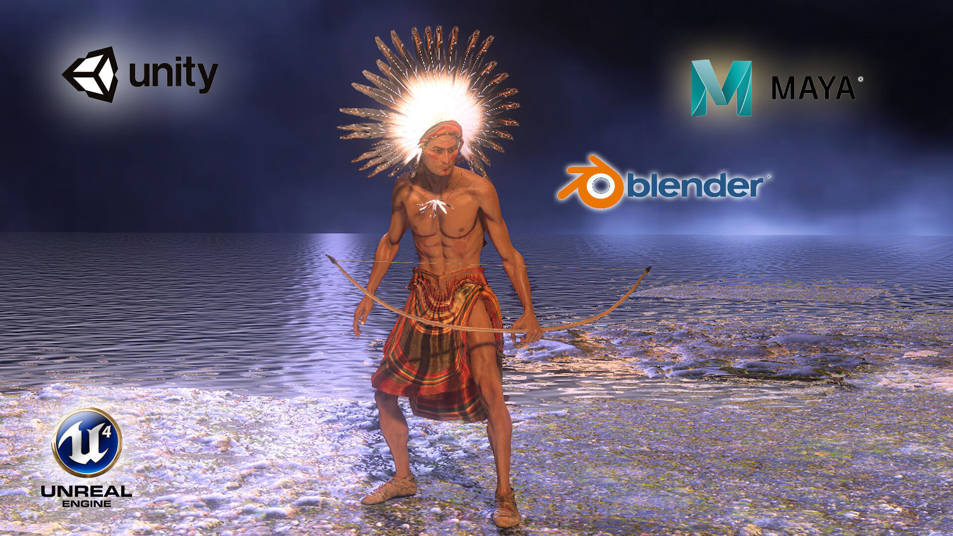 indian chief High quality character full Rigged and Animated 3D model ...