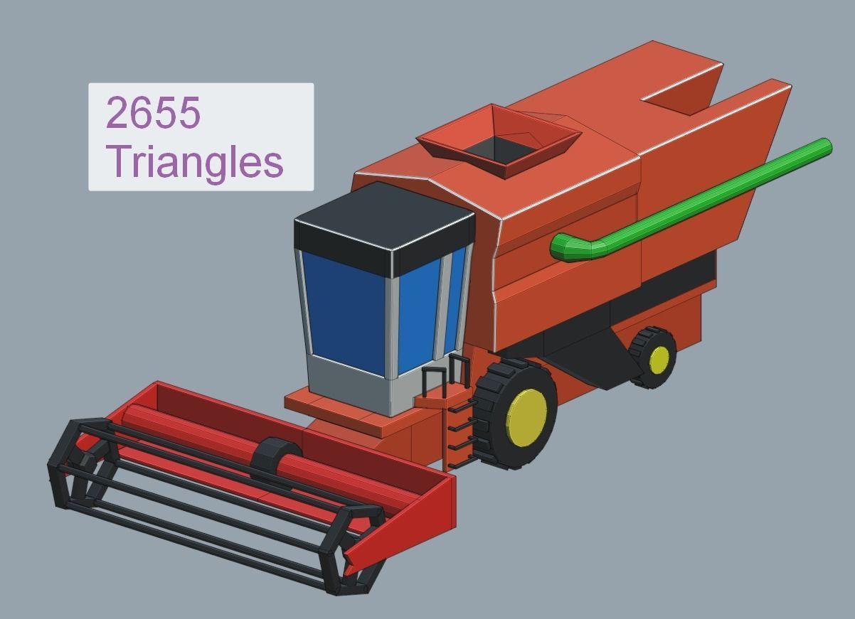 3D model 31 Harvesters low poly asset VR / AR / low-poly | CGTrader