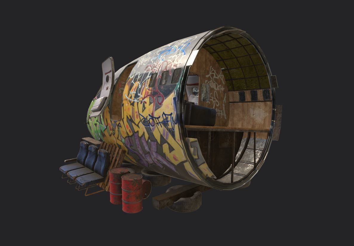 Aircraft Head with Graffiti in the Aircraft Graveyard 3D model | CGTrader