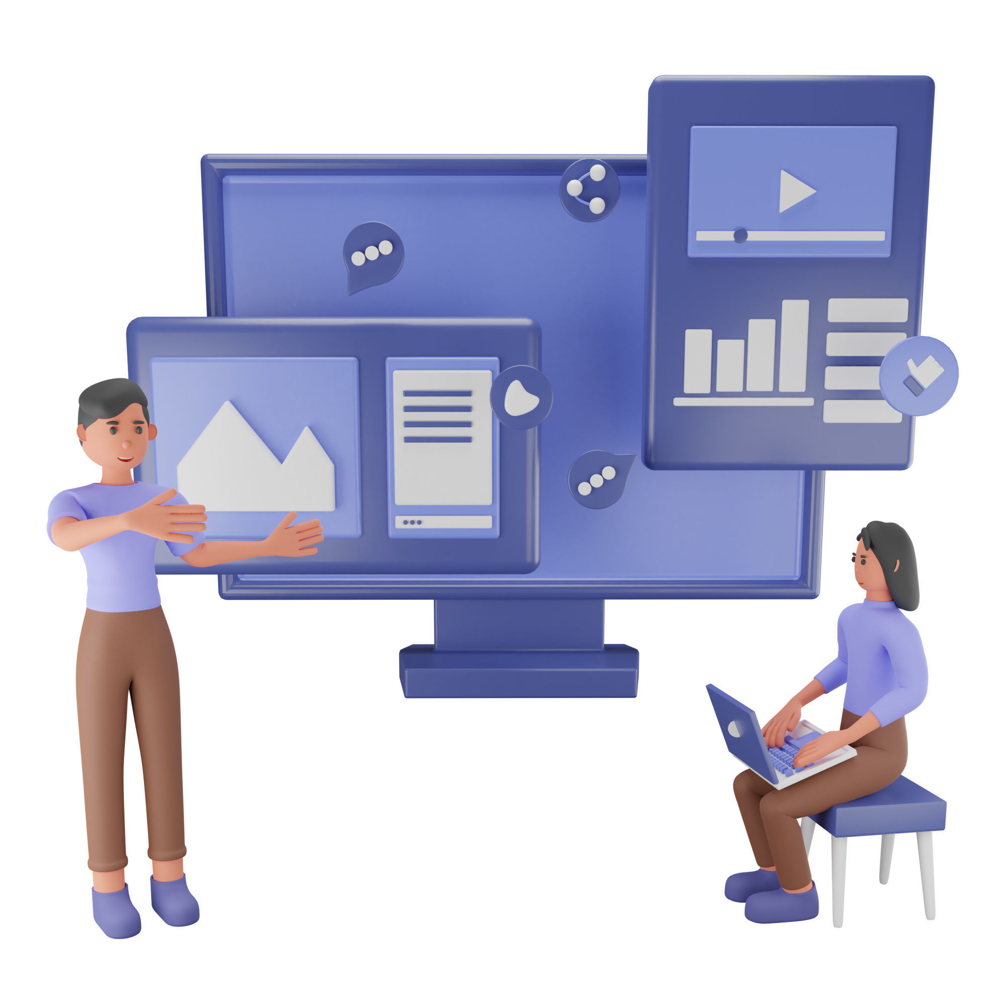 3D model Social Media Marketing VR / AR / low-poly | CGTrader