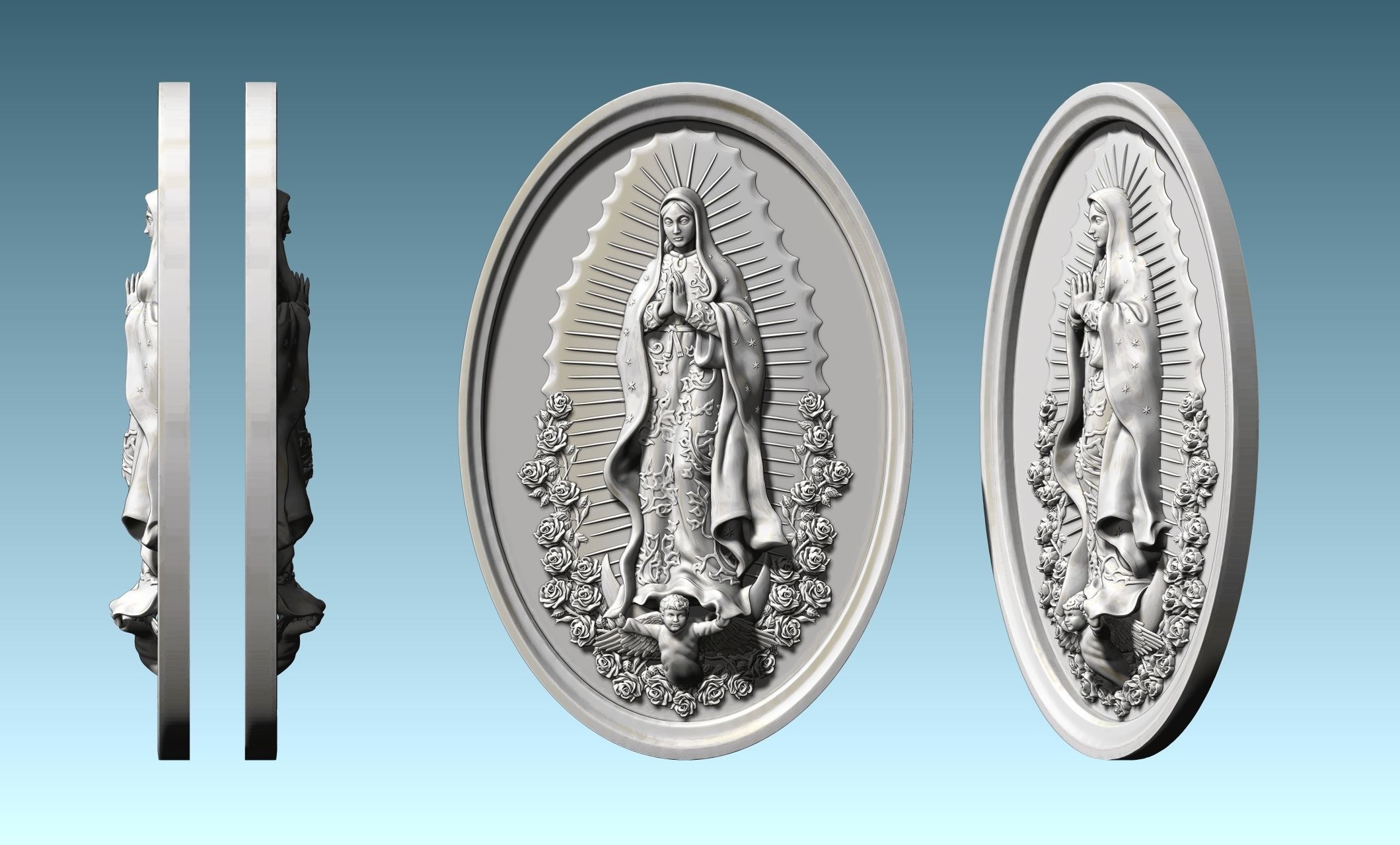 Our Lady of Guadalupe - Relief - Mexico - CNC and 3D model 3D printable ...
