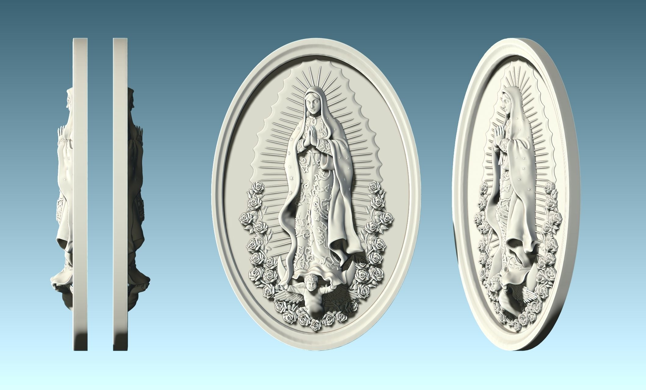 Our Lady of Guadalupe - Relief - Mexico - CNC and 3D model 3D printable ...