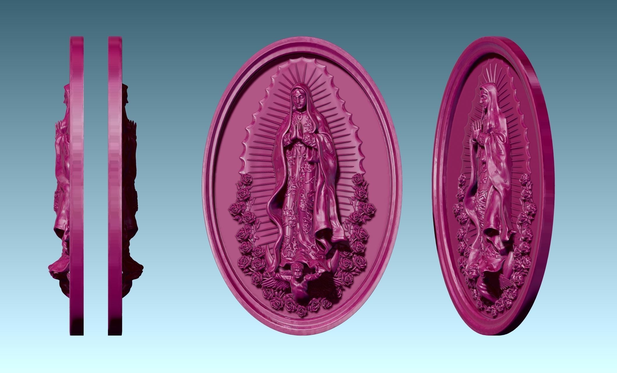 Our Lady of Guadalupe - Relief - Mexico - CNC and 3D model 3D printable ...