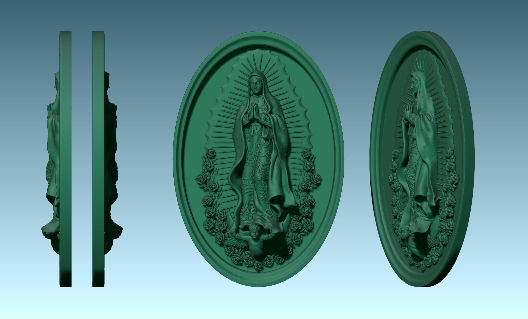 Our Lady of Guadalupe - Relief - Mexico - CNC and 3D model 3D printable ...