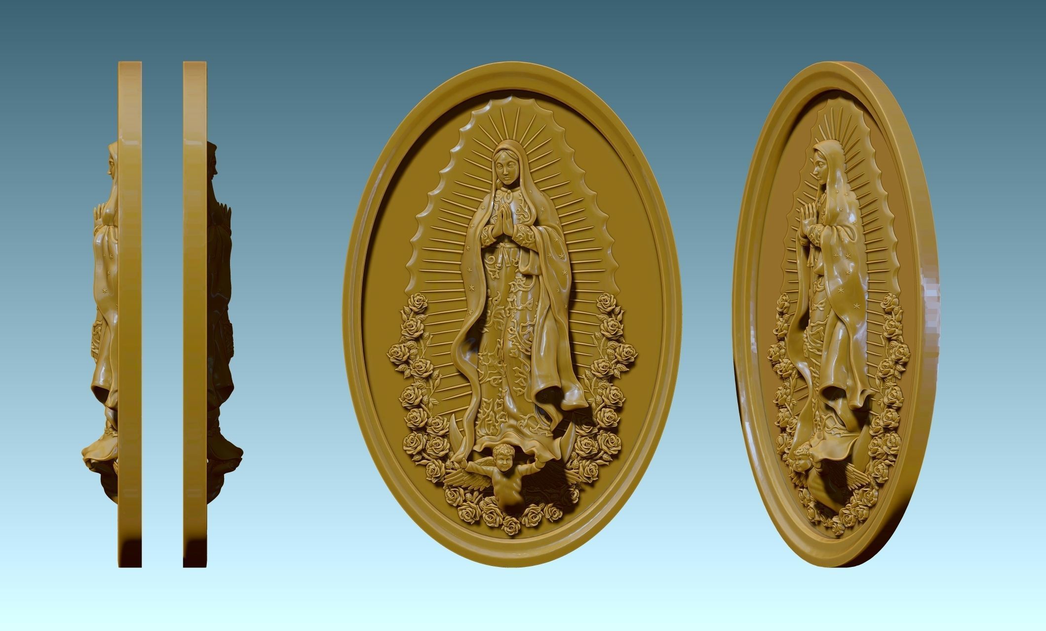 Our Lady of Guadalupe - Relief - Mexico - CNC and 3D model 3D printable ...