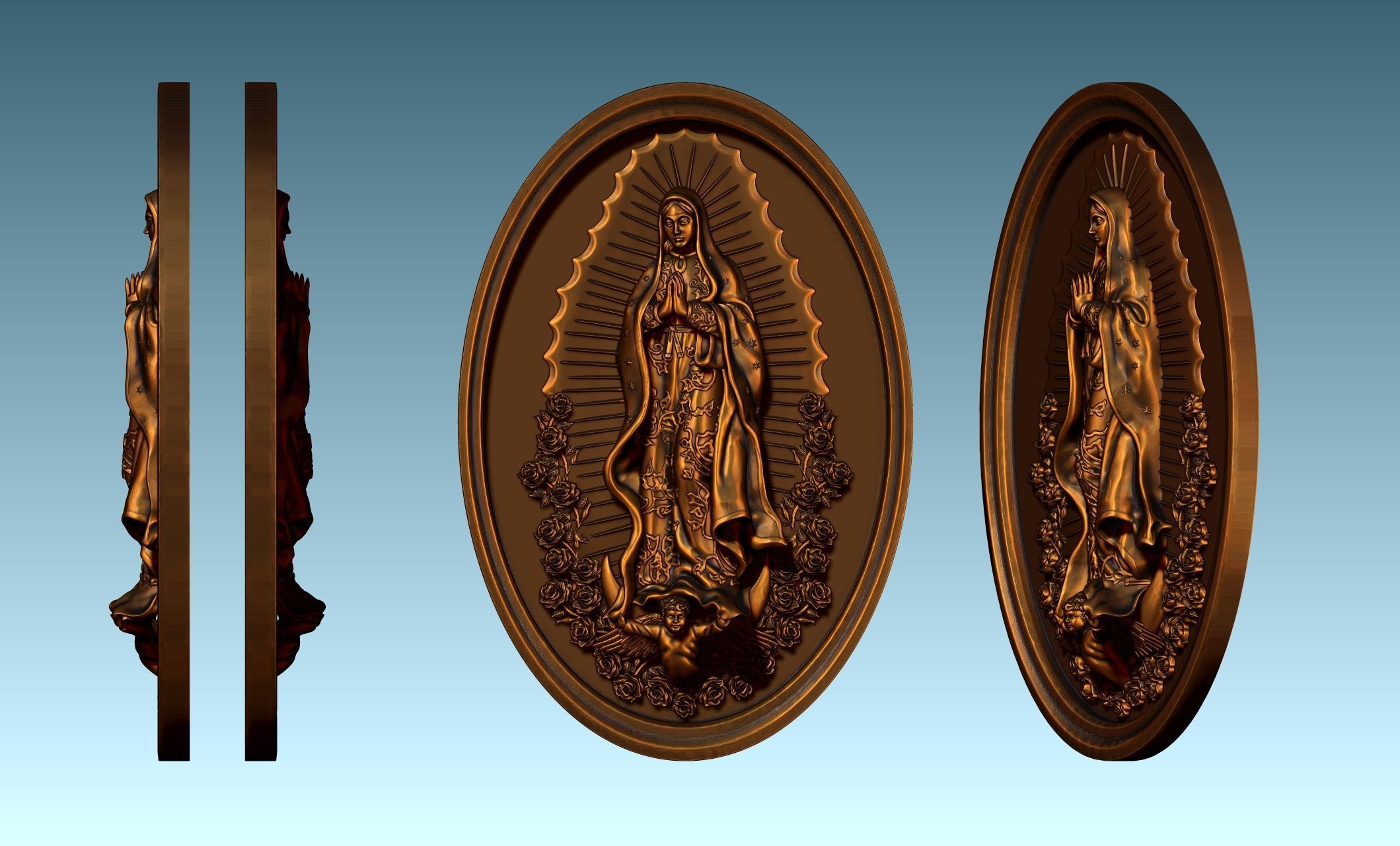 Our Lady of Guadalupe - Relief - Mexico - CNC and 3D model 3D printable ...