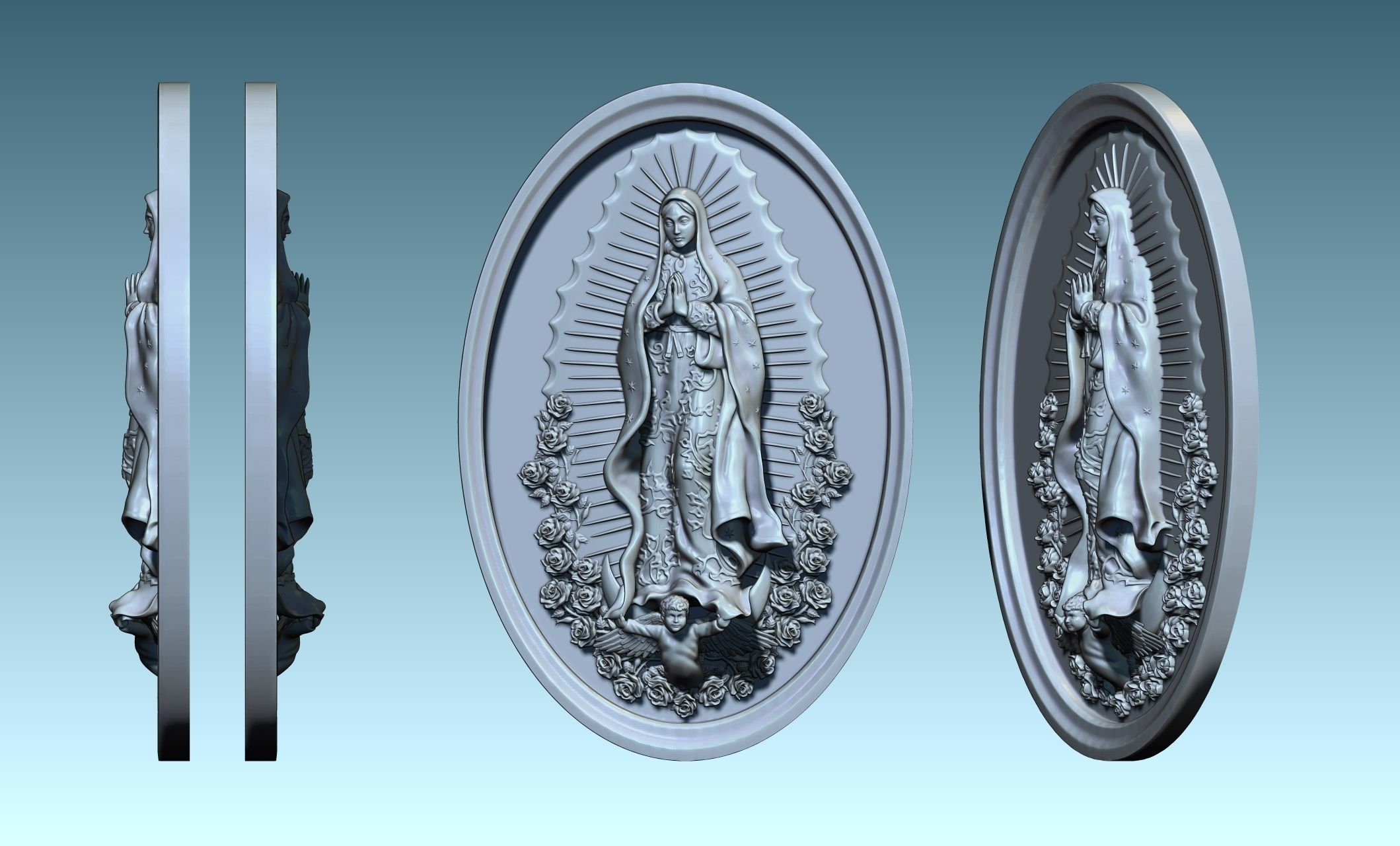 Our Lady of Guadalupe - Relief - Mexico - CNC and 3D model 3D printable ...