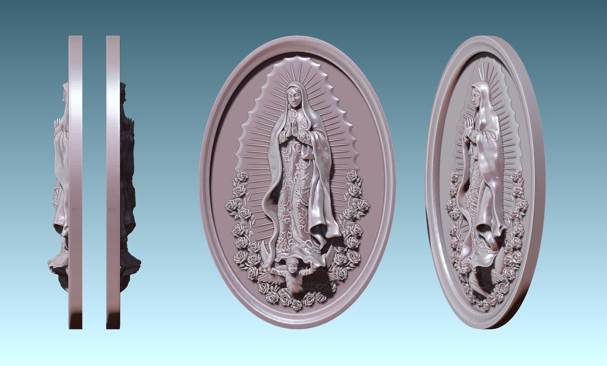 Our Lady of Guadalupe - Relief - Mexico - CNC and 3D model 3D printable ...