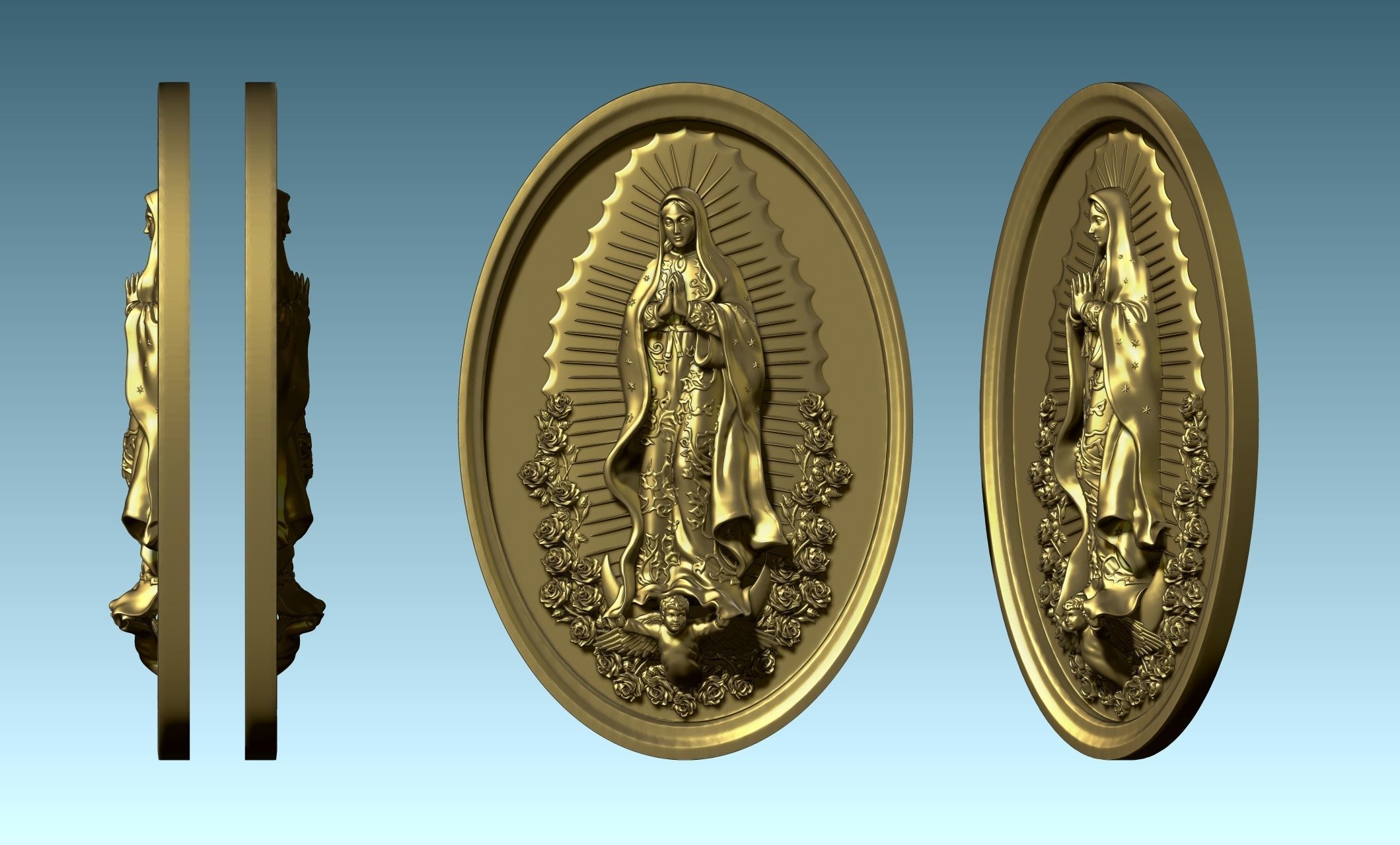 Our Lady of Guadalupe - Relief - Mexico - CNC and 3D model 3D printable ...