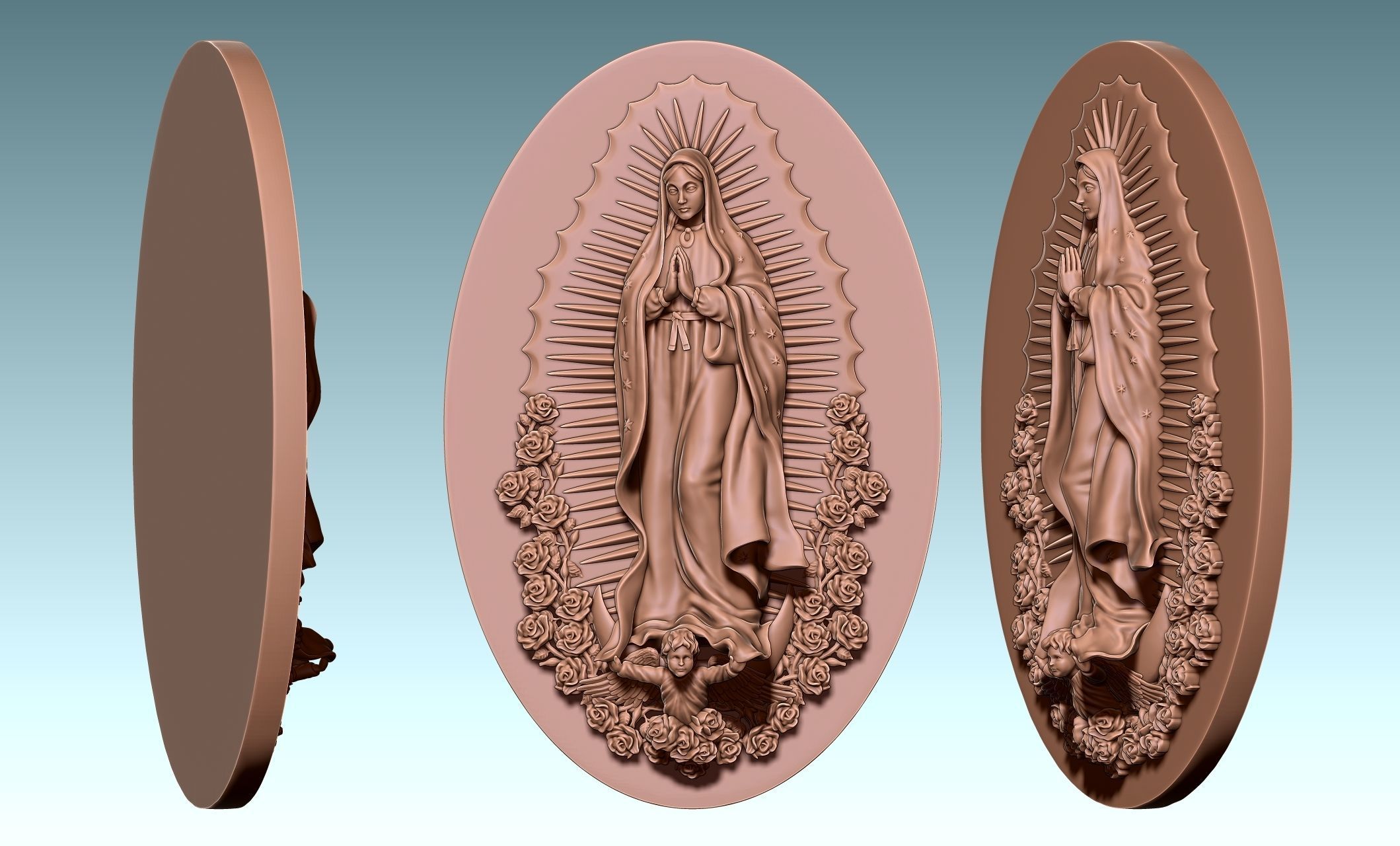 Our Lady of Guadalupe - Relief - Mexico - CNC and 3D model 3D printable ...