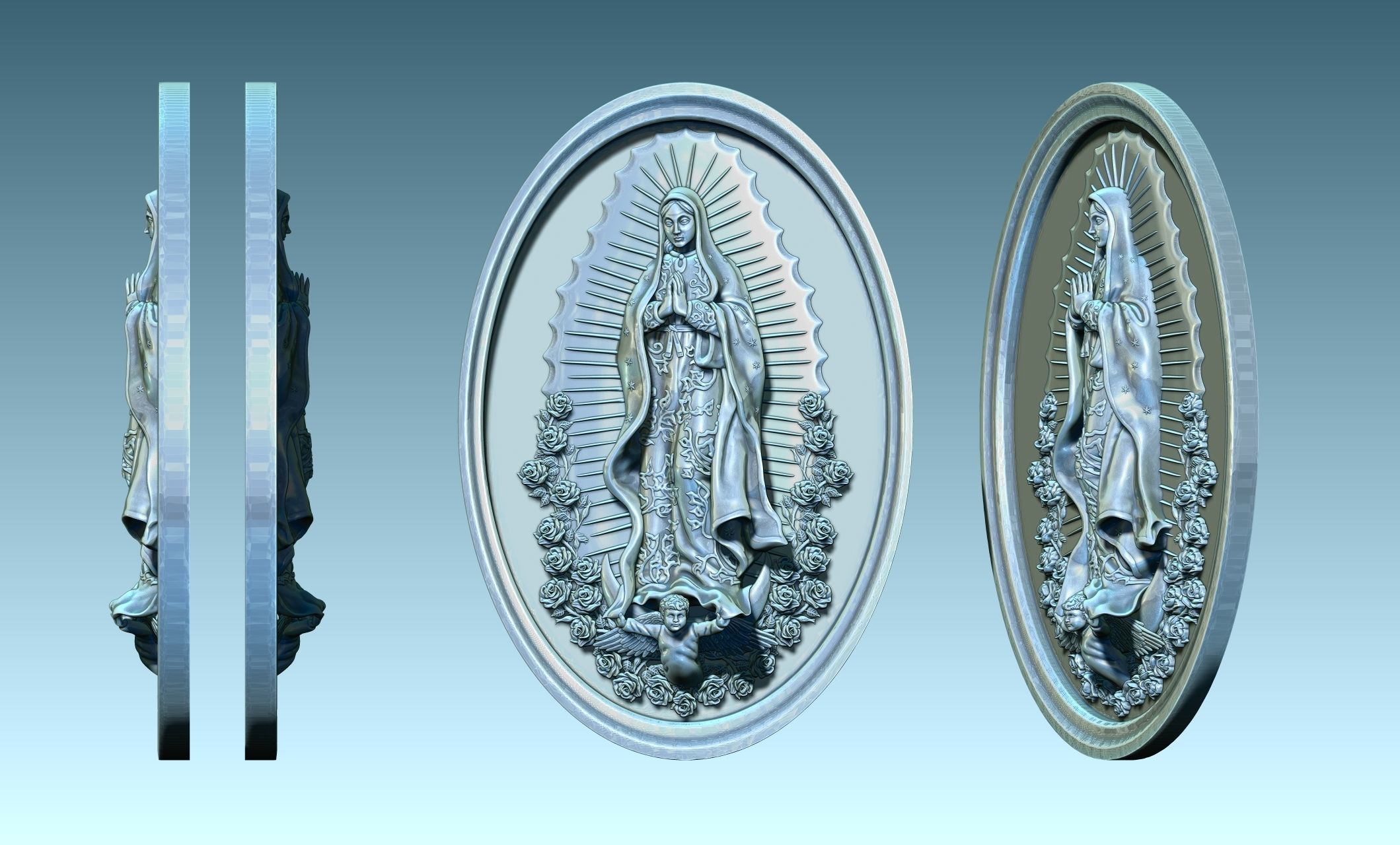Our Lady of Guadalupe - Relief - Mexico - CNC and 3D model 3D printable ...
