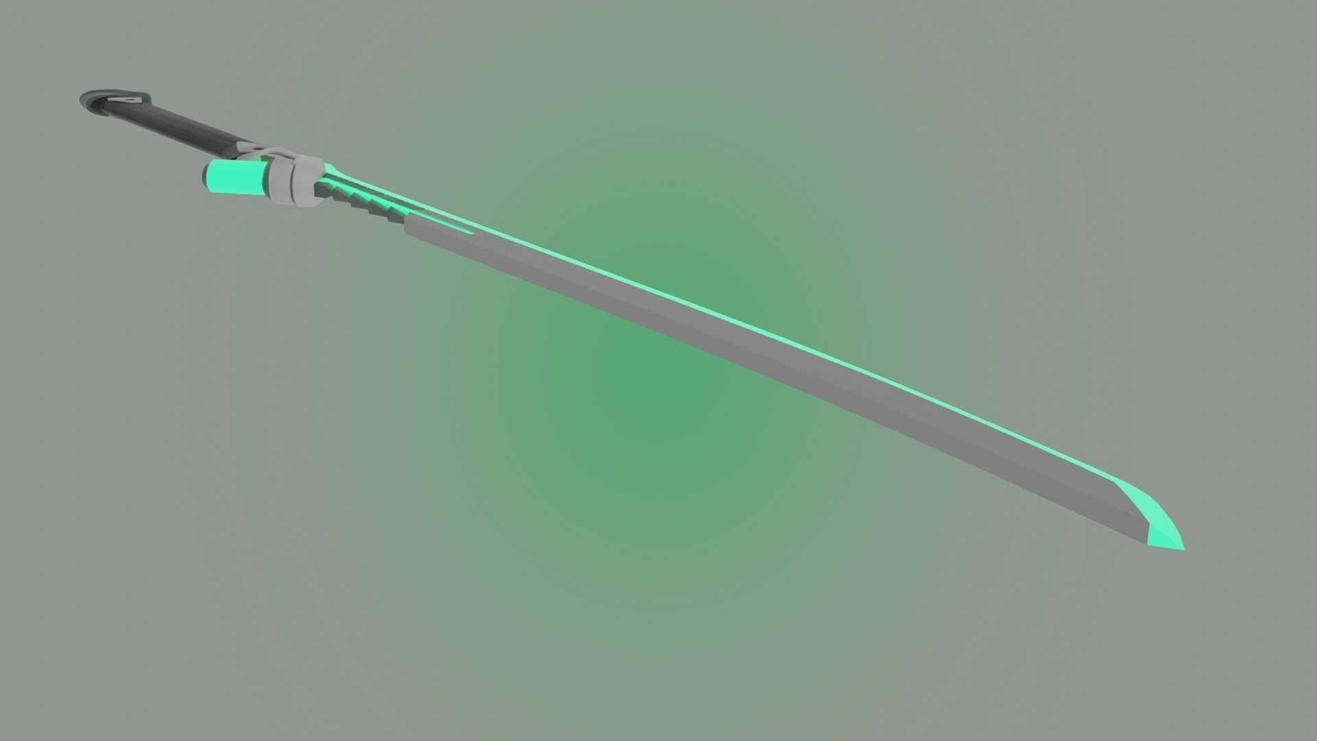 3D model Toxic Sword with neon Game Ready low poly PBR VR / AR / low ...