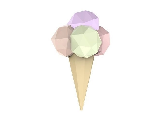3D model Low Poly Ice Cream VR / AR / low-poly | CGTrader