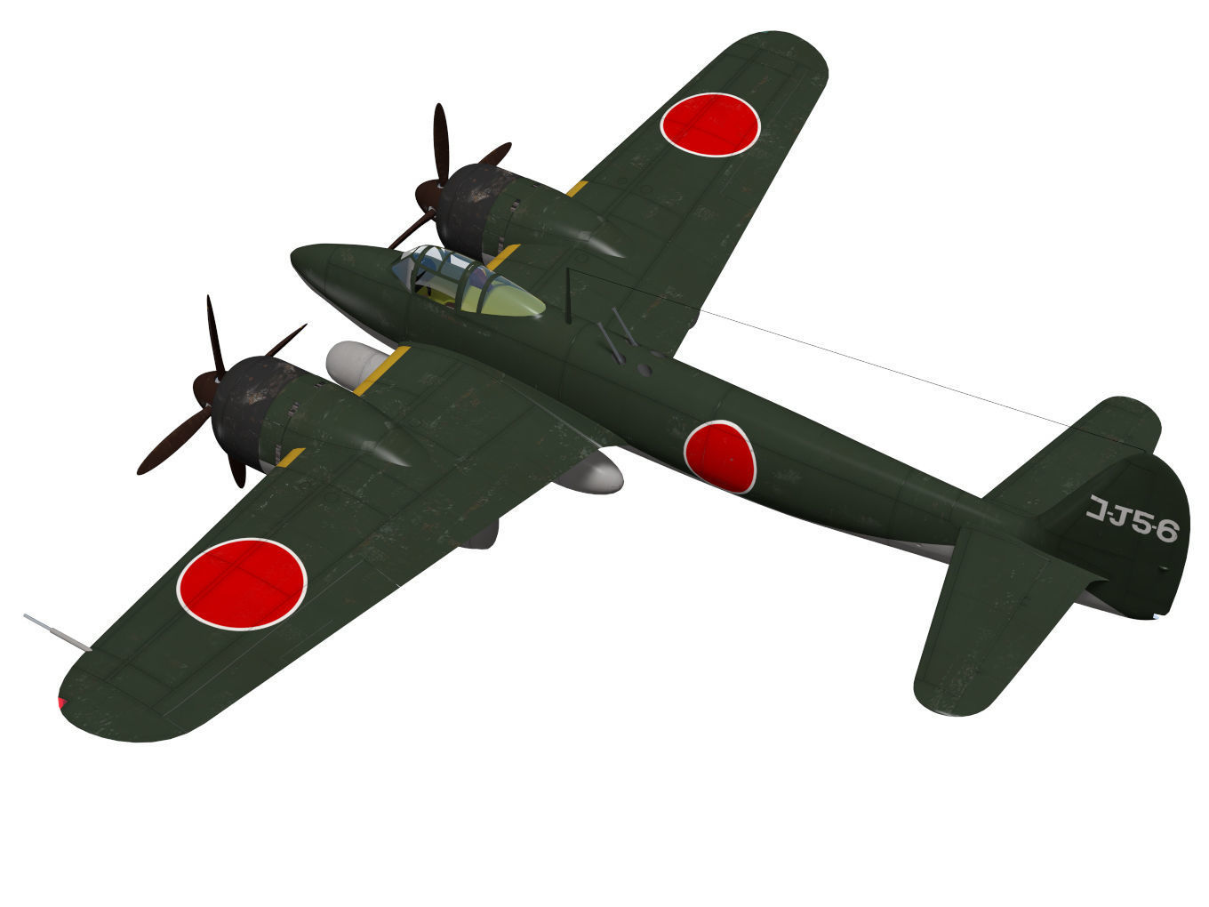 Nakajima J5N Tenrai 3D model | CGTrader