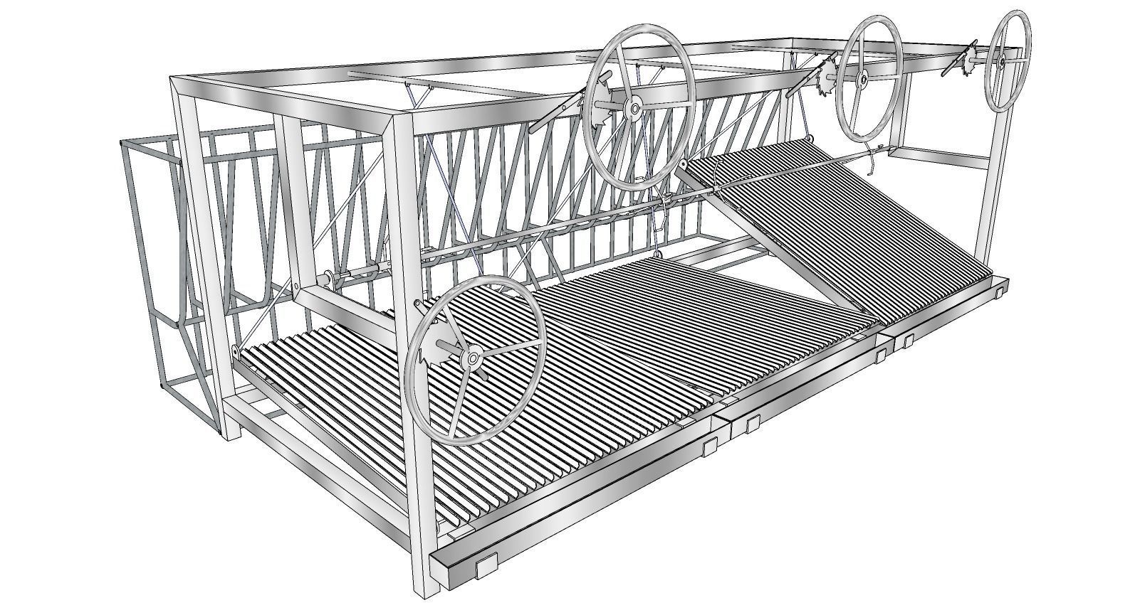 Grill with ASADO support 3D model | CGTrader