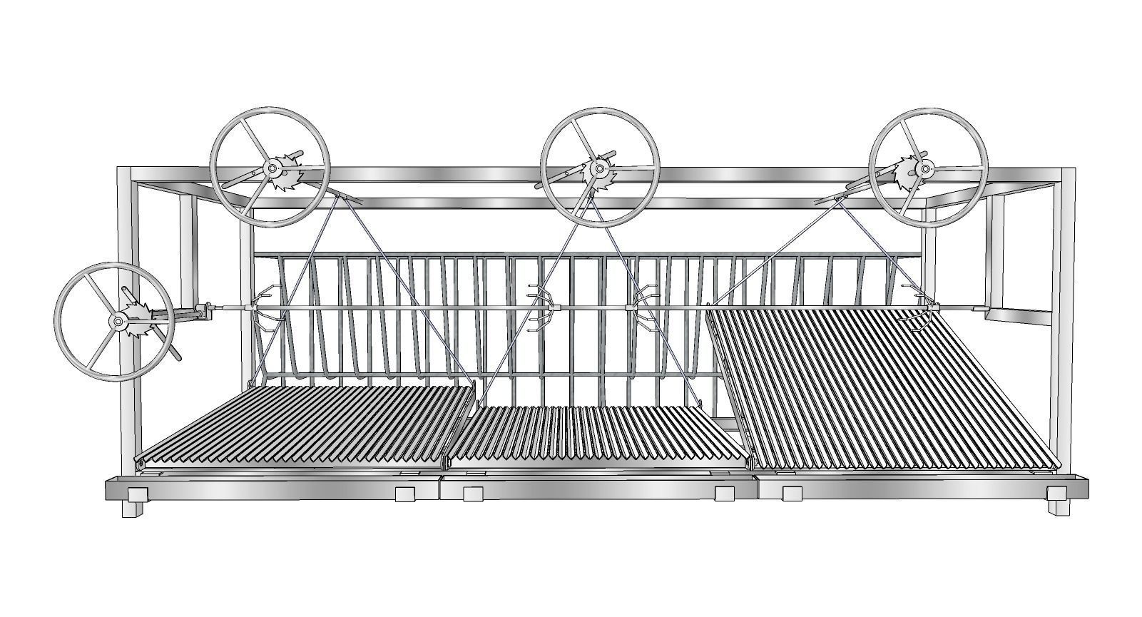 Grill with ASADO support 3D model | CGTrader