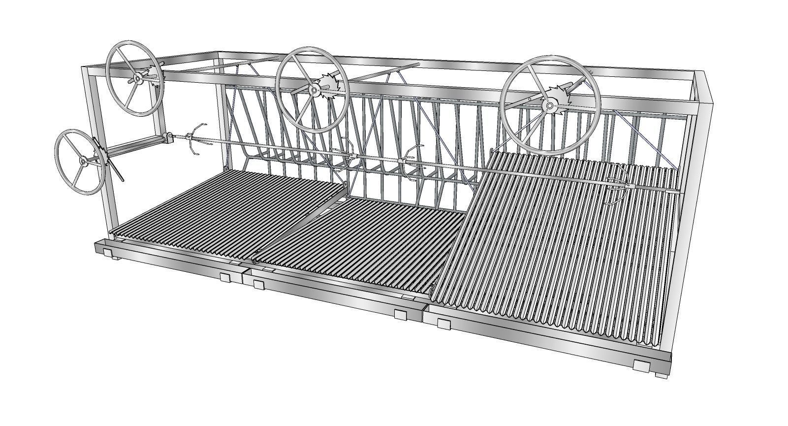 Grill with ASADO support 3D model | CGTrader