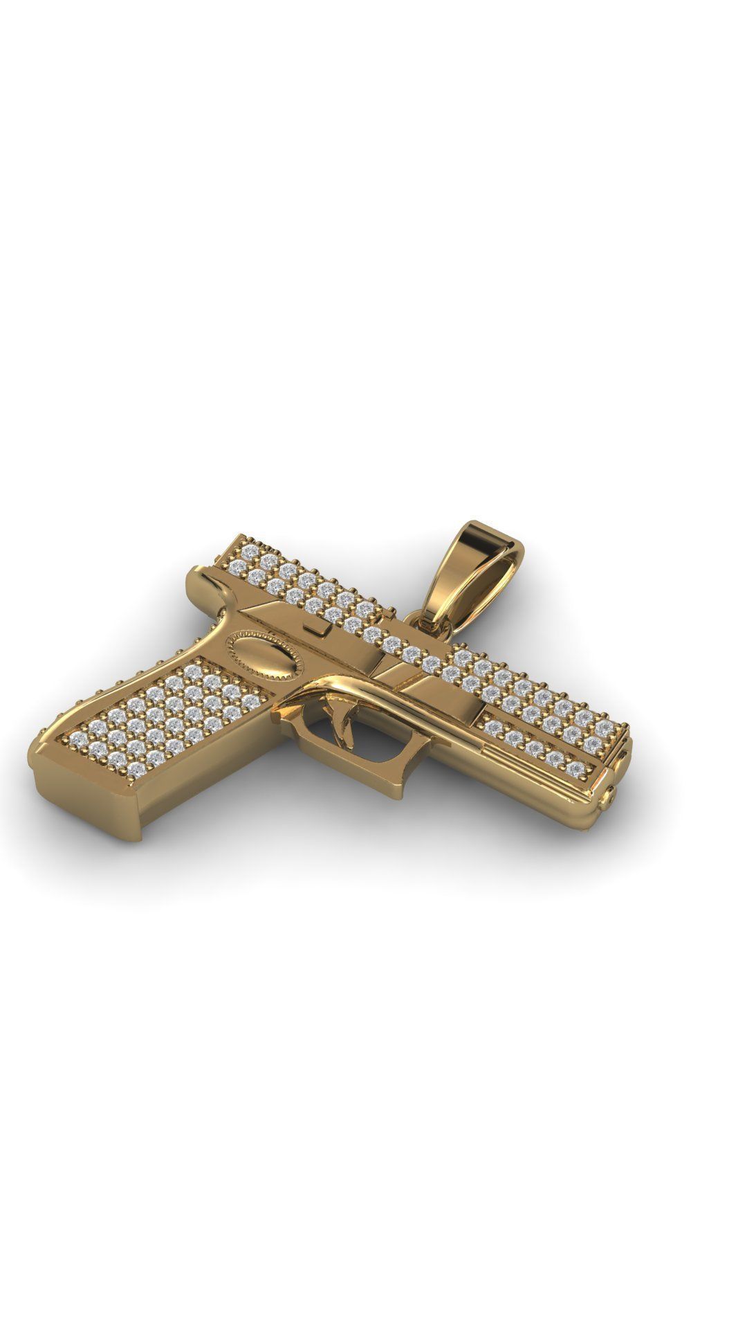 Pistol Pendant Silver Gold Platinum Luxury Jewelry 3DM STL 3D model 3D ...