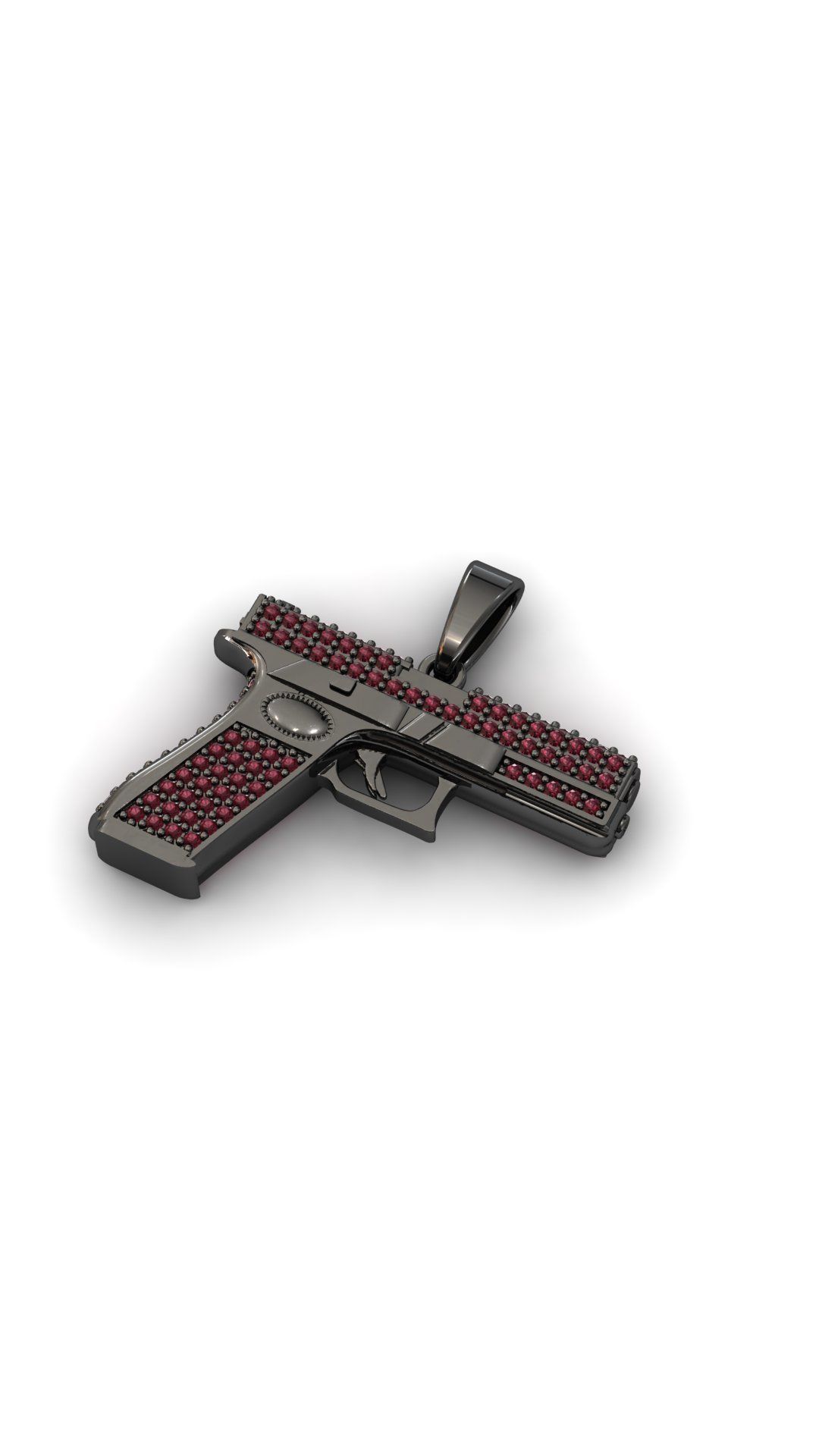 Pistol Pendant Silver Gold Platinum Luxury Jewelry 3DM STL 3D model 3D ...