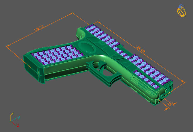 Pistol Pendant Silver Gold Platinum Luxury Jewelry 3DM STL 3D model 3D ...