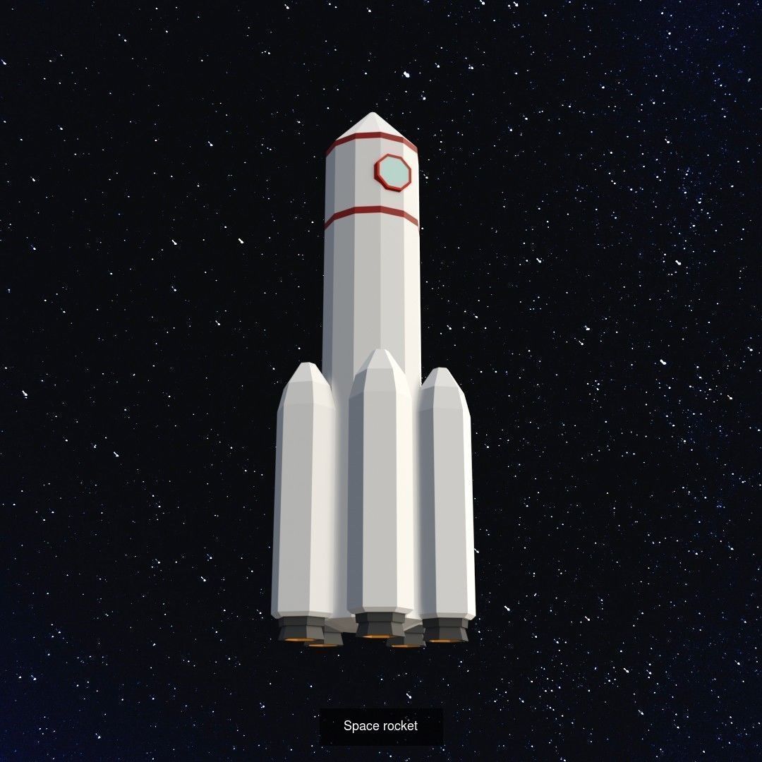 3D Model Collection Low poly rockets rocket ship in space - screenshots ...