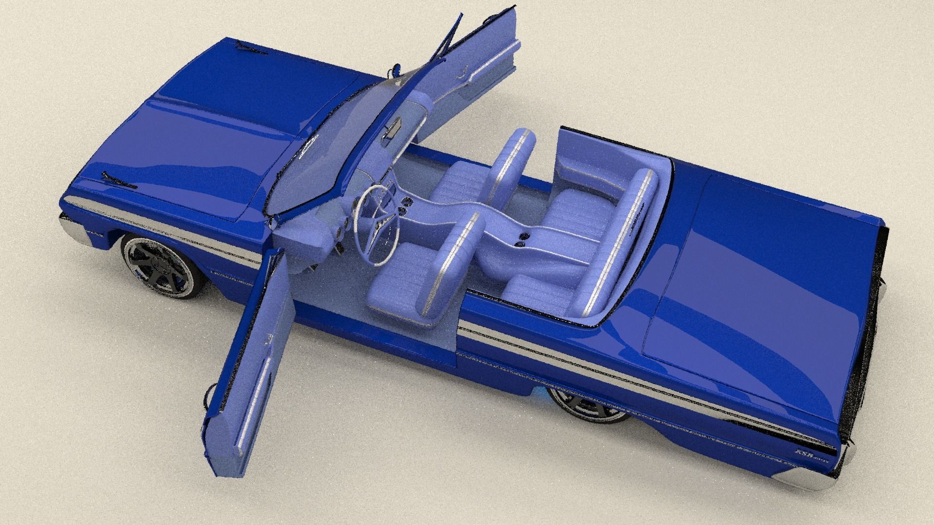 1963-64 chevrolet impala blue 3D model rigged | CGTrader