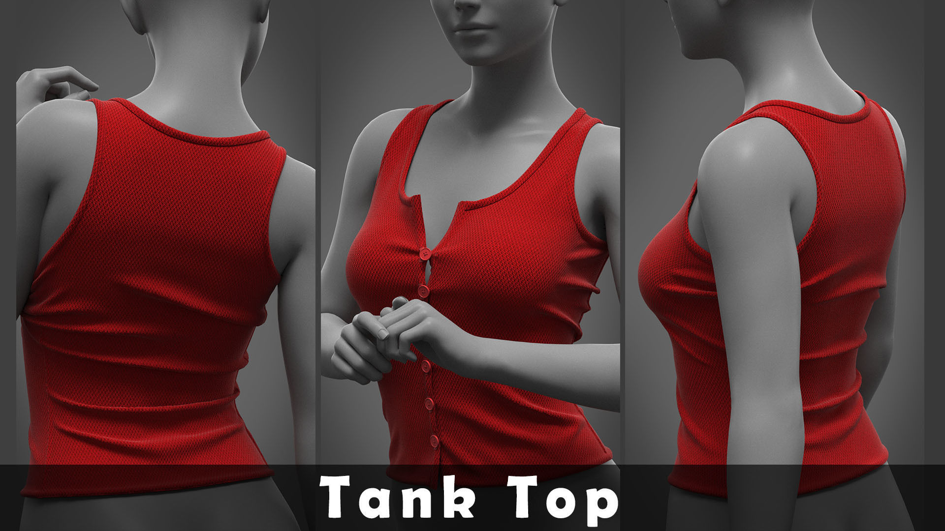 Female Tank Top free 3D model | CGTrader