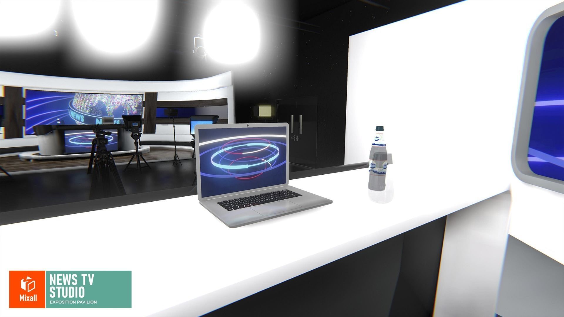 News TV studio - exposition pavilion 3D model | CGTrader
