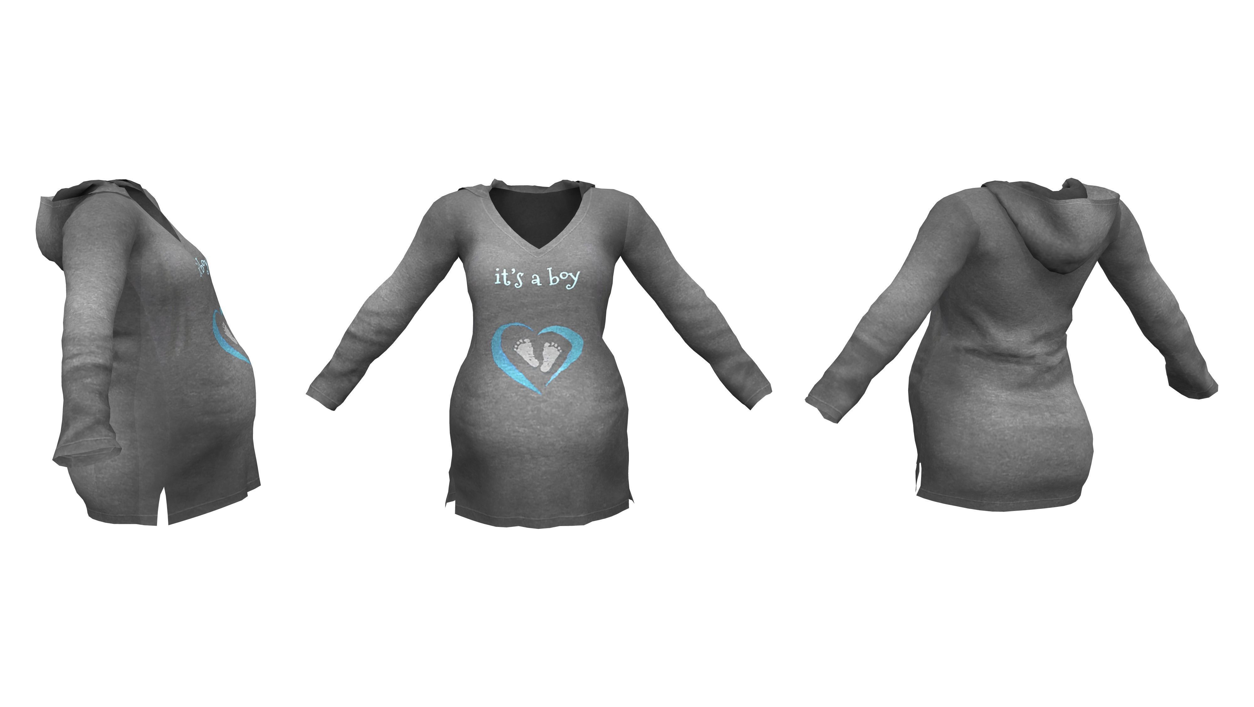 3D model Maternity Hooded Tunic VR / AR / low-poly | CGTrader