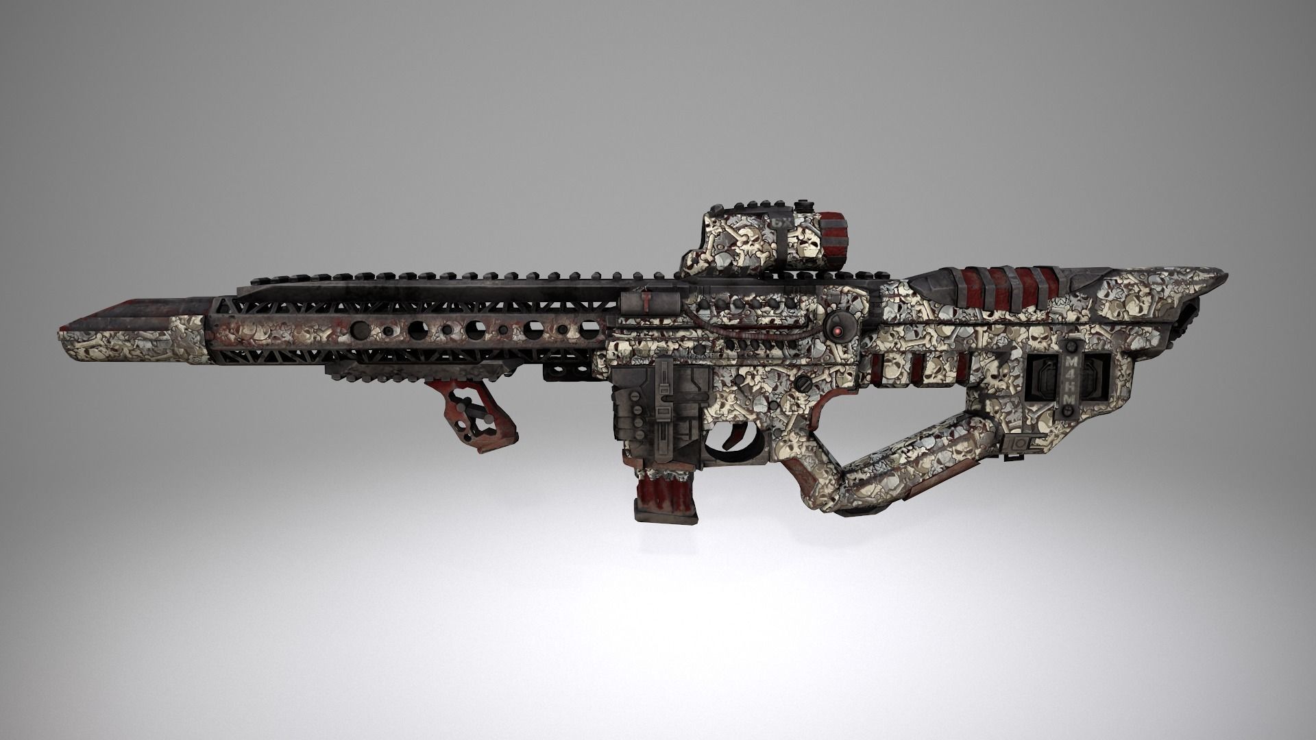3D model M4-HM Sniper Rifle Skullcrasher VR / AR / low-poly | CGTrader