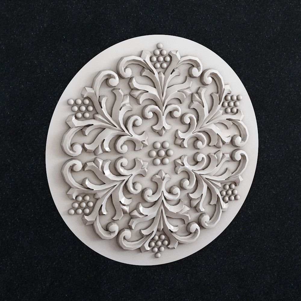 Decor ornately carved circular mold 3D model 3D printable | CGTrader