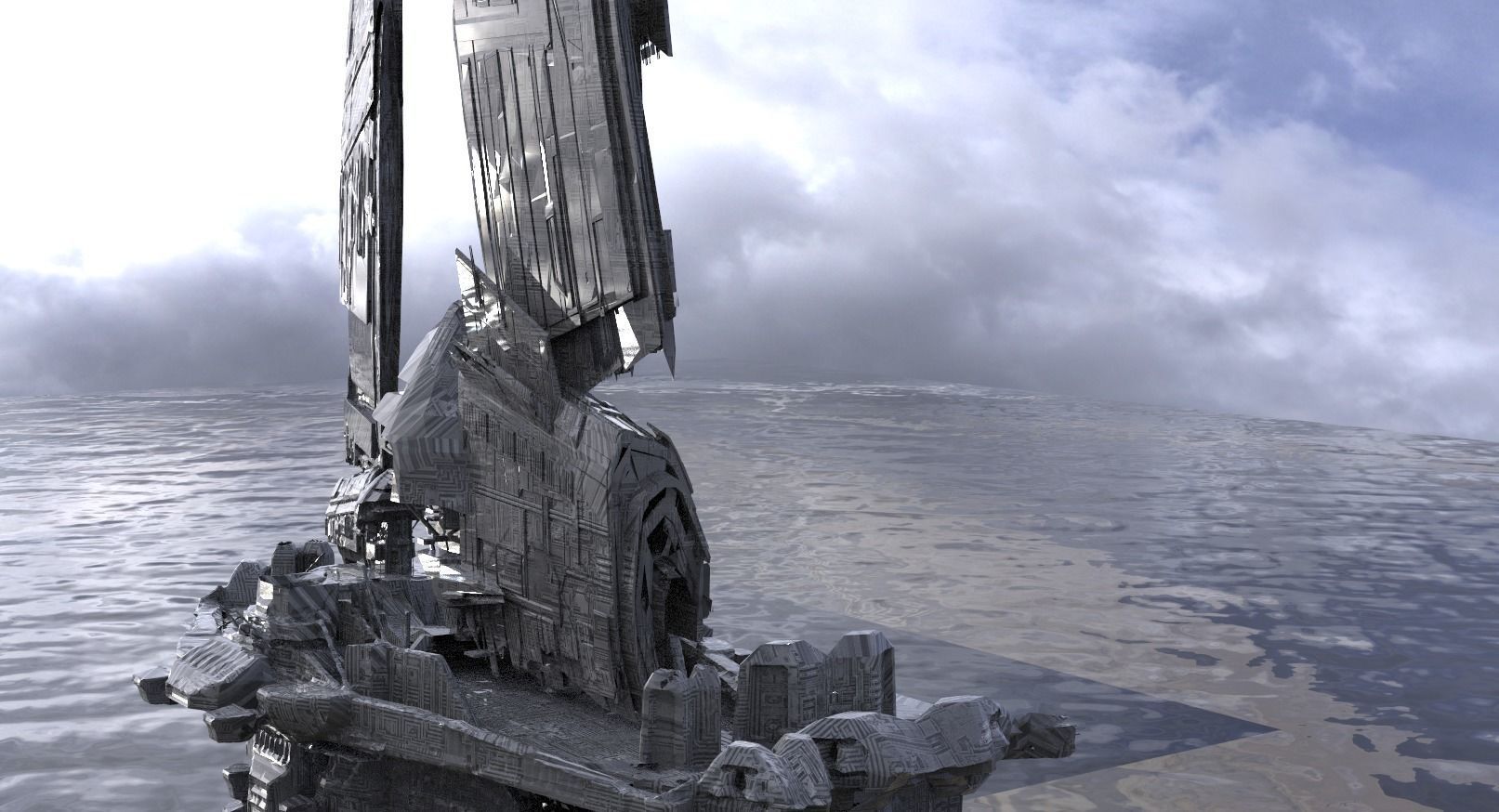 Halo Forerunner Inspired Tower 3 3D model | CGTrader