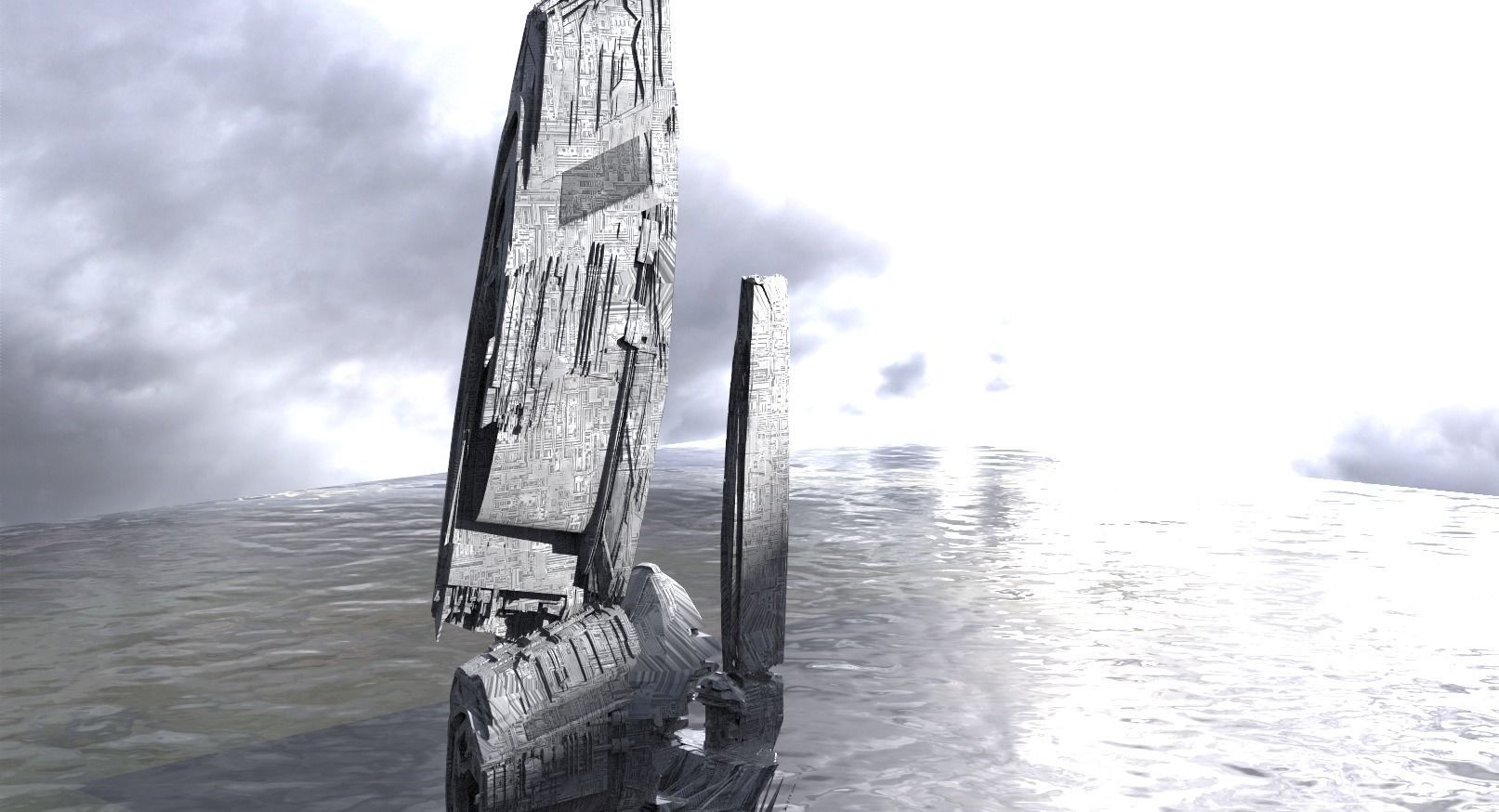 Halo Forerunner Inspired Tower 5 3D model | CGTrader
