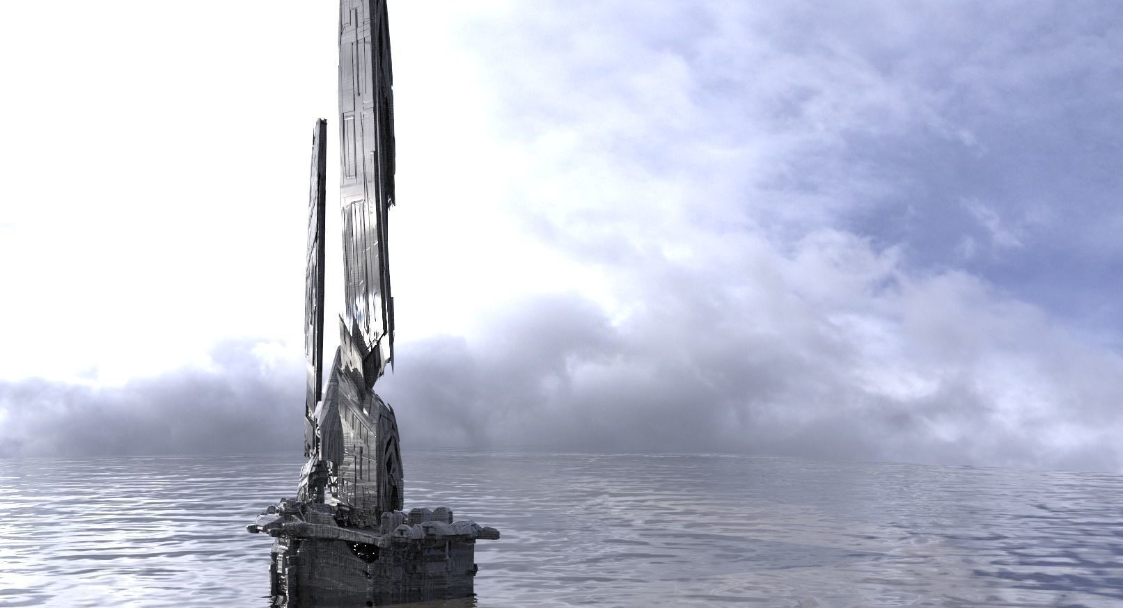 Halo Forerunner Inspired Alien Tower 2 3D model | CGTrader