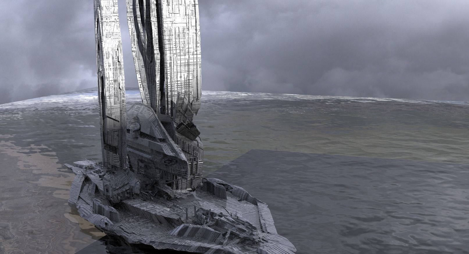 Halo Forerunner Inspired Alien Tower 3 3D model | CGTrader