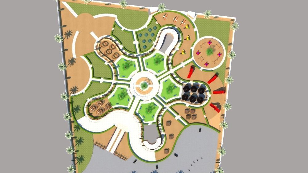 LANDSCAPE PROJECT COMMUNITY PARK 3D model | CGTrader