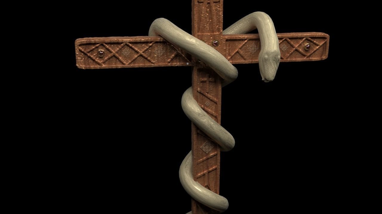cross and snake 3D model | CGTrader