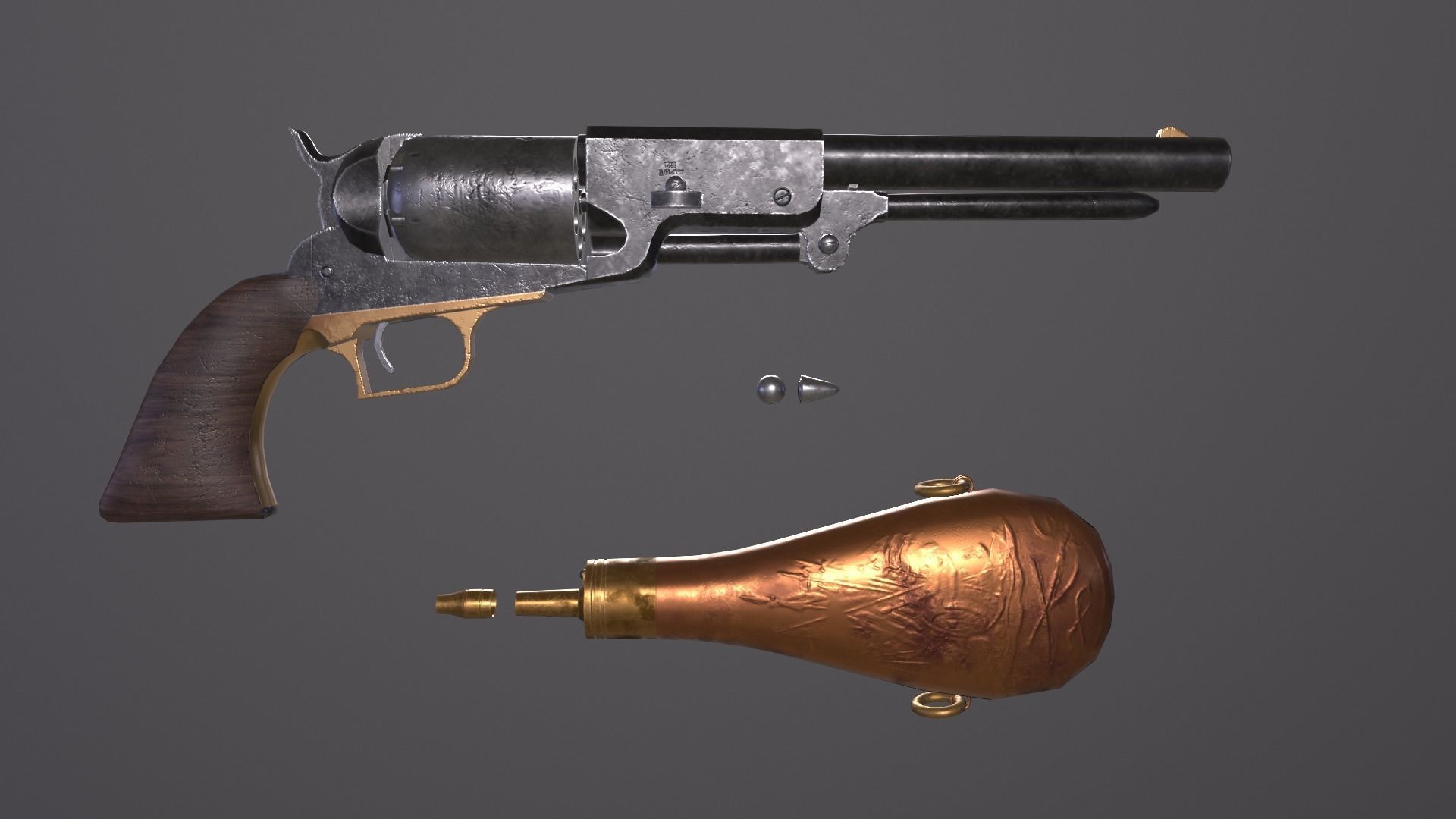 3D model Walker Colt 1847 VR / AR / low-poly | CGTrader