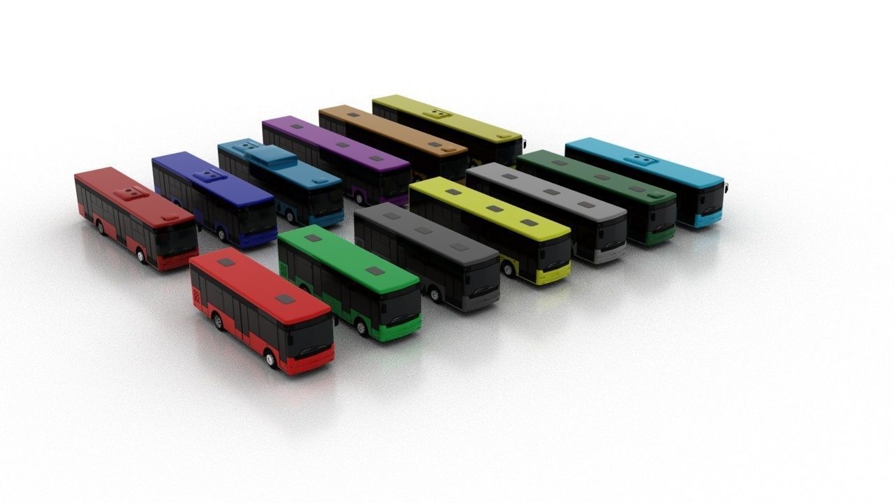 3D Model Collection Bus Bogdan A501-801 Serial Line Low-Version VR / AR ...