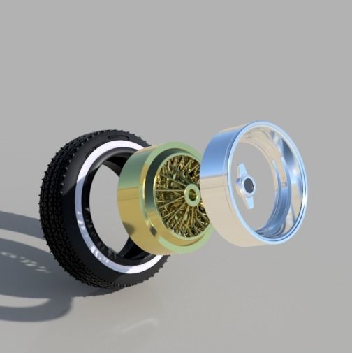 LOWRIDER WIRE RIMS ZENITH STYLE WITH TIRES for scale models 3D model 3D ...