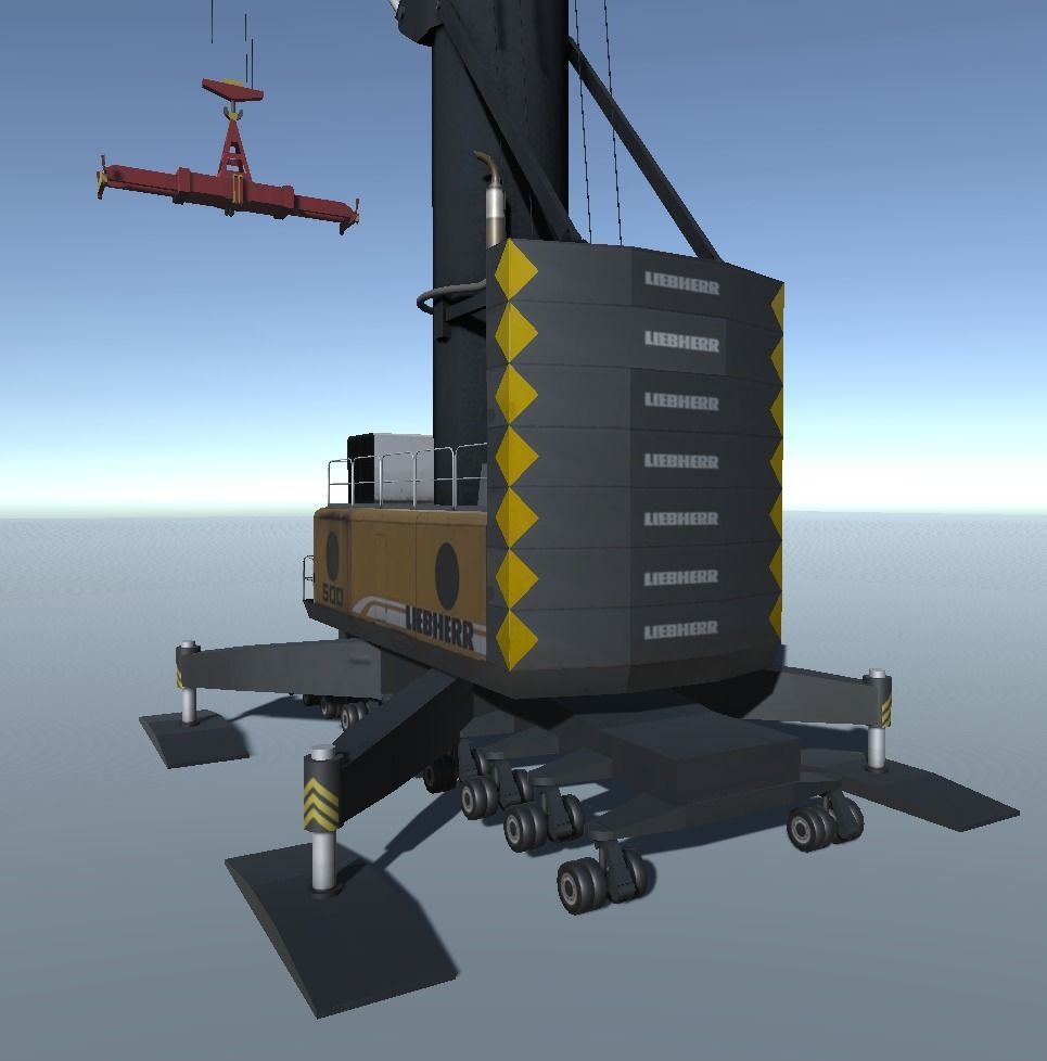 3D model Liebherr LHM 500 Mobile Harbour Crane low-poly 3d model VR ...
