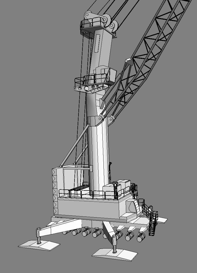 3D model Liebherr LHM 500 Mobile Harbour Crane low-poly 3d model VR / AR / low-poly | CGTrader