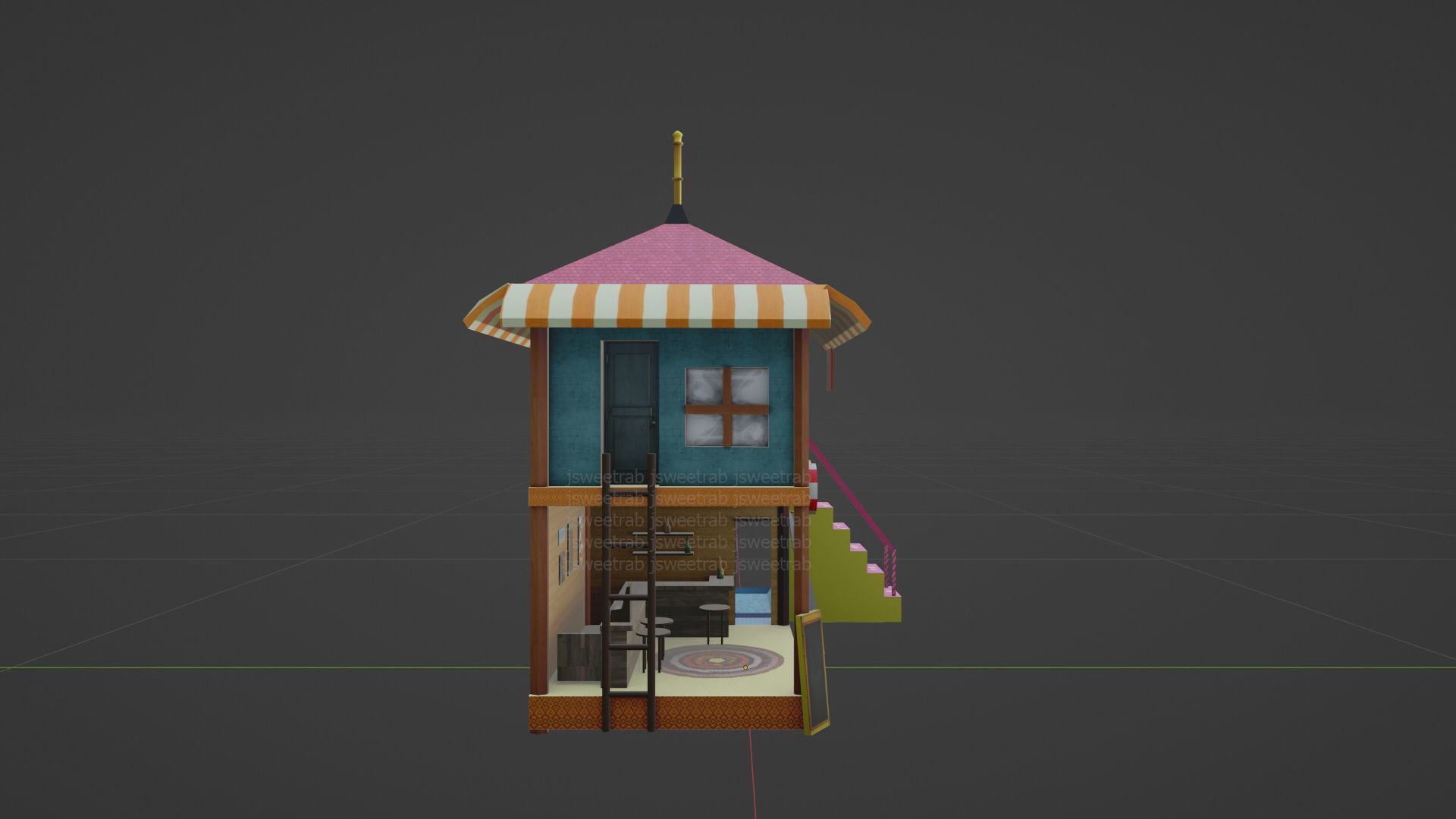3D model Beach shop with bar VR / AR / low-poly | CGTrader