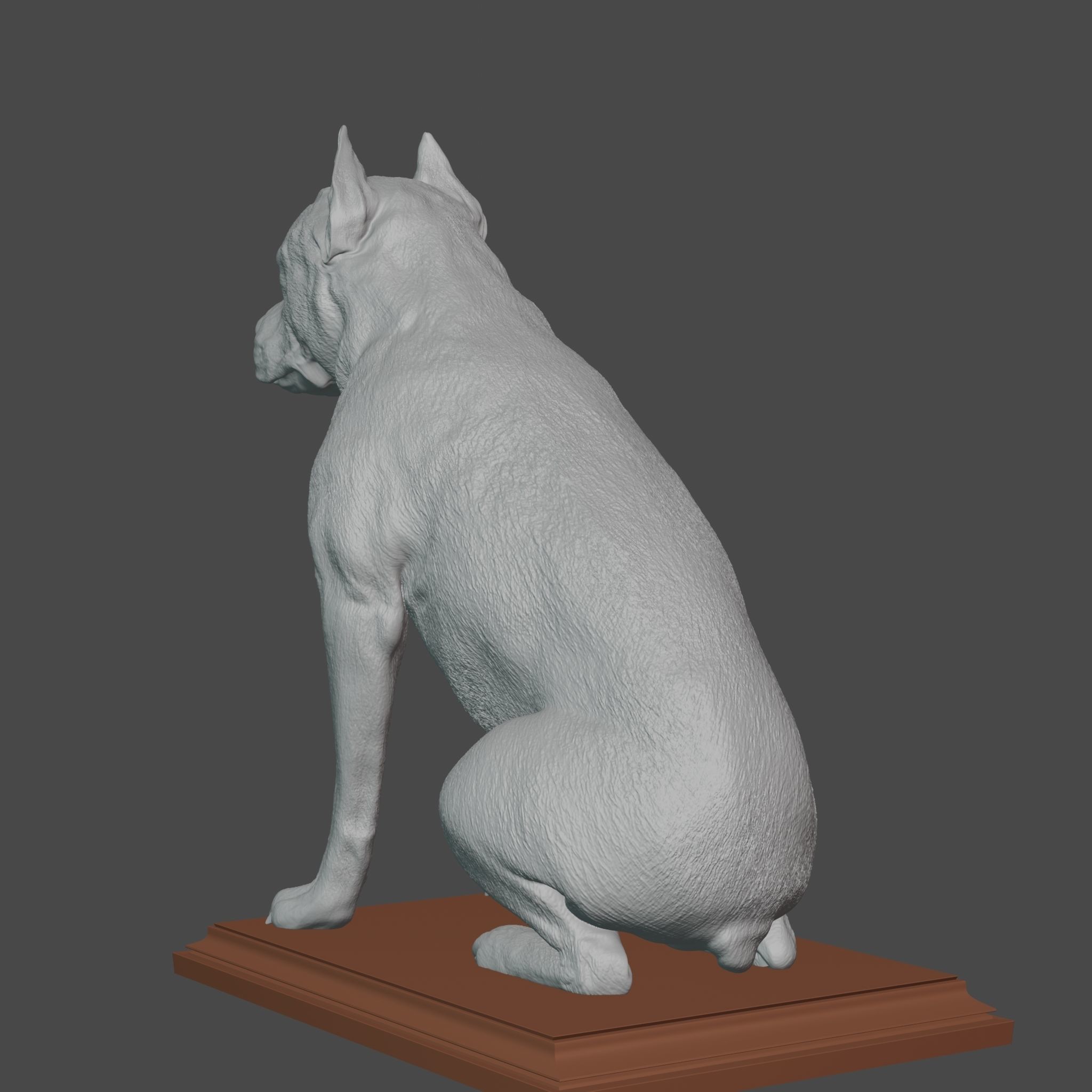 sitting american staffordshire terrier 3D model 3D printable | CGTrader