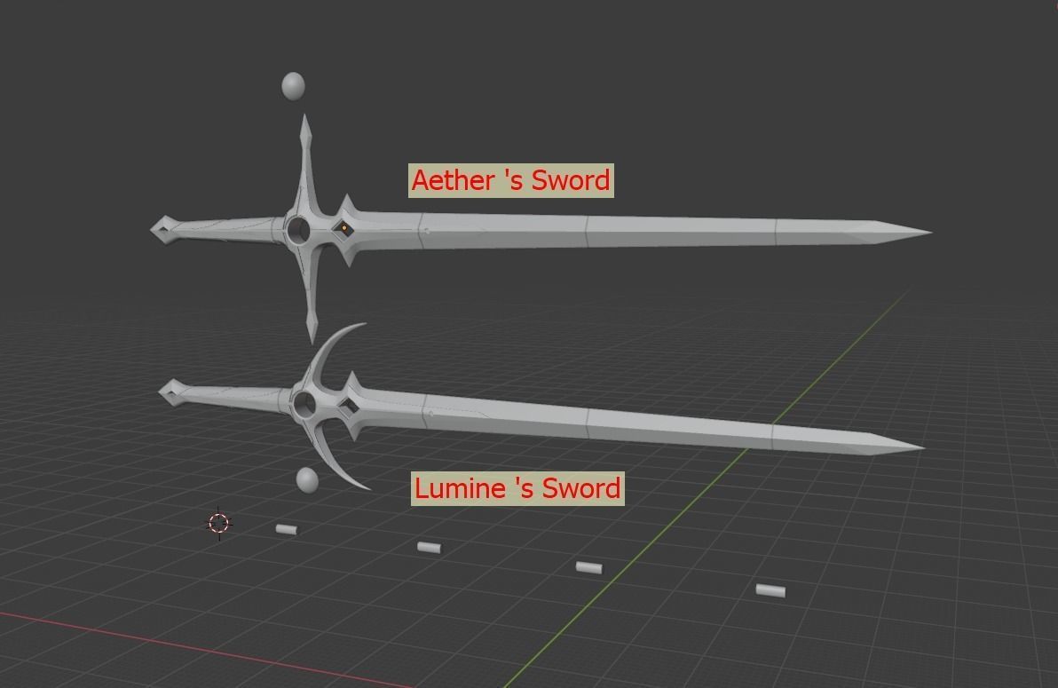 Genshin impact Traveler Original Swords - Star and Moon Sword 3D model ...