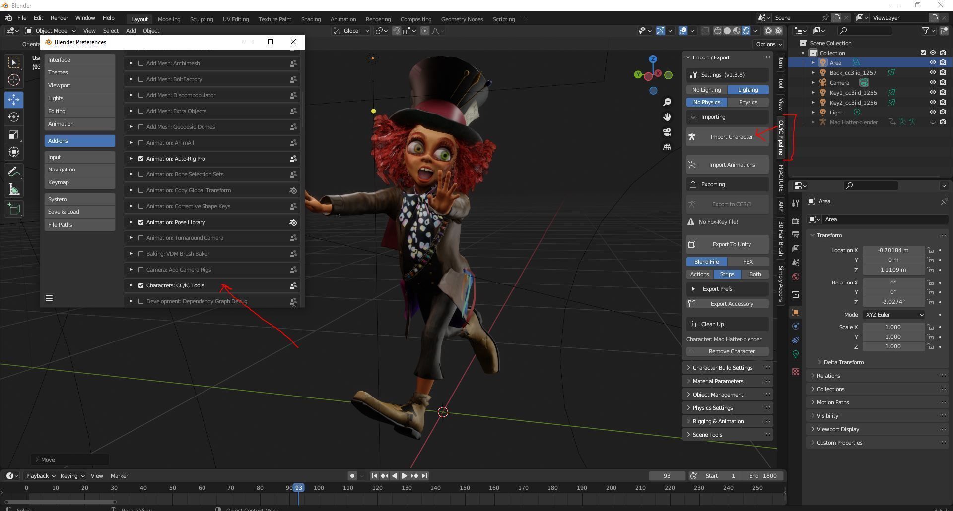 Mad Hatter High quality character full Rigged and Animated 3D model ...