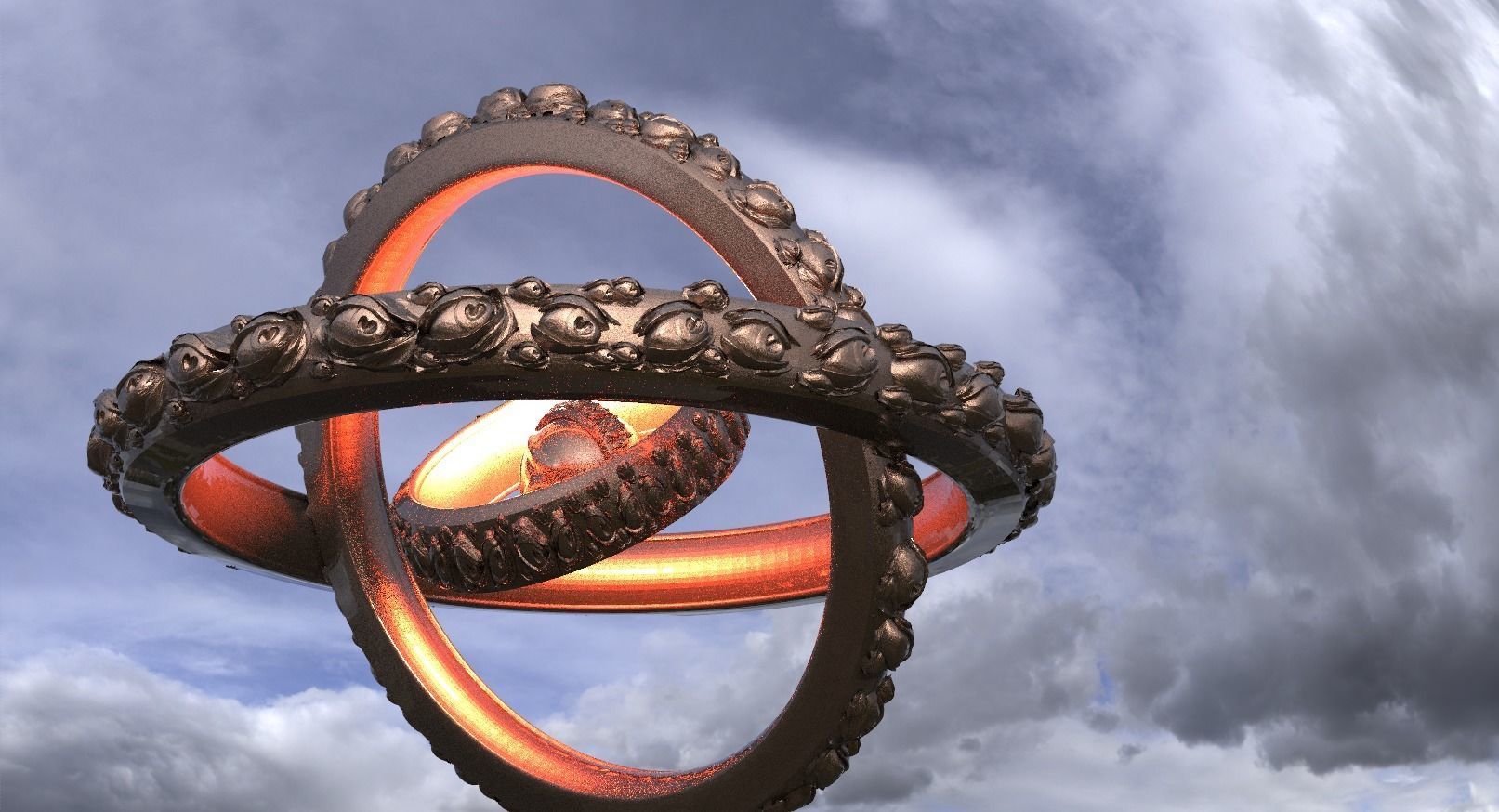 Angel Wheel Eye Rings Full Scene 3D model | CGTrader