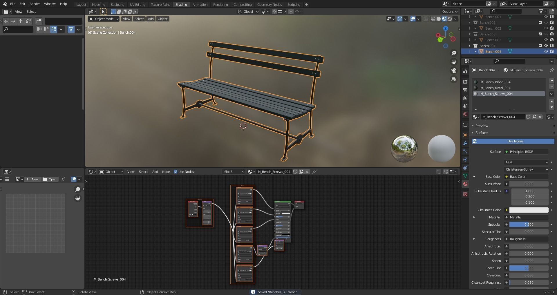 Central Park Benches PBR - Unreal free VR / AR / low-poly 3D model ...
